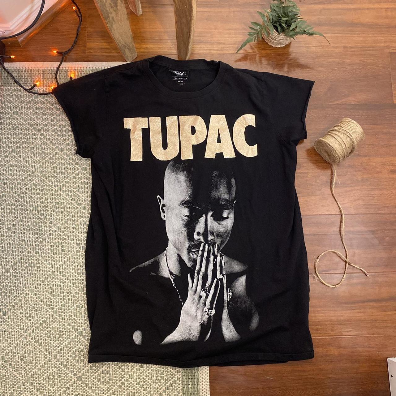 Tupac 2pac Shakur Graphic Tee Black and White w/... - Depop