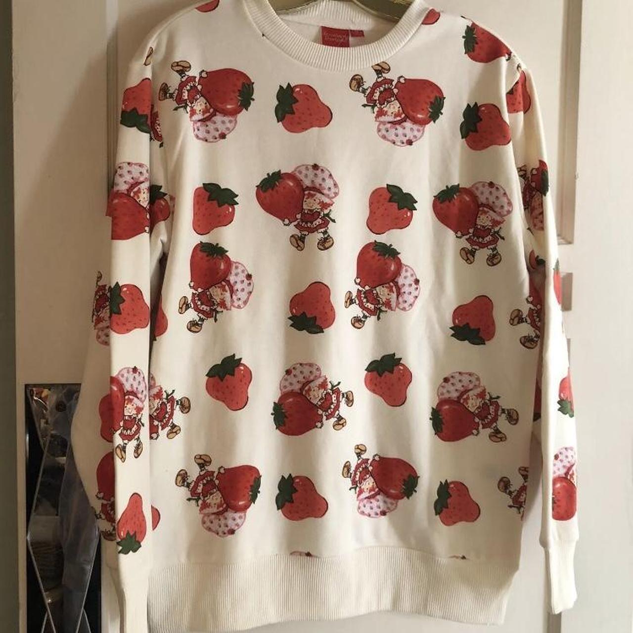 Strawberry Shortcake Ivory Retro Oversized Pullover... - Depop