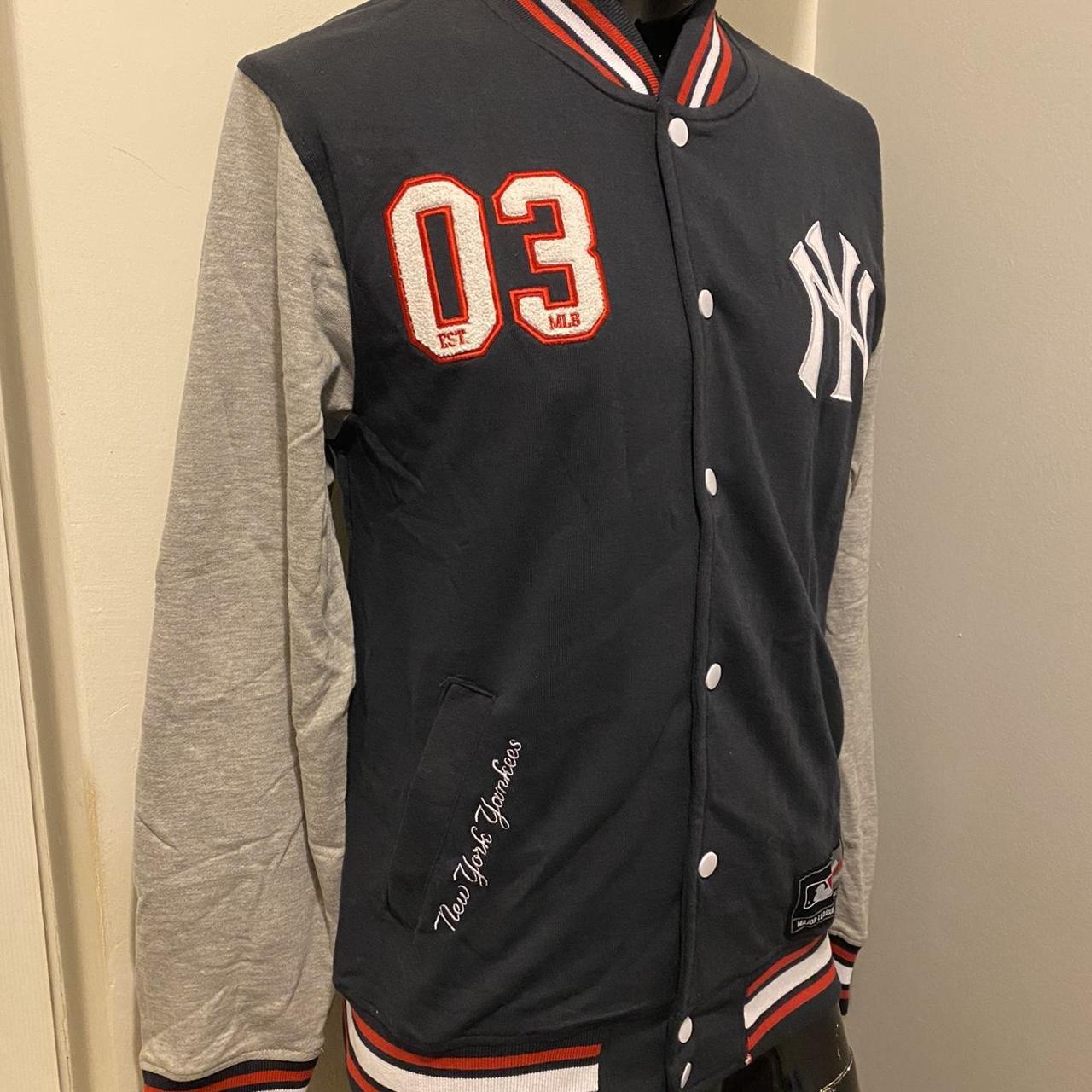 Maje Men's Navy and Grey Jacket | Depop