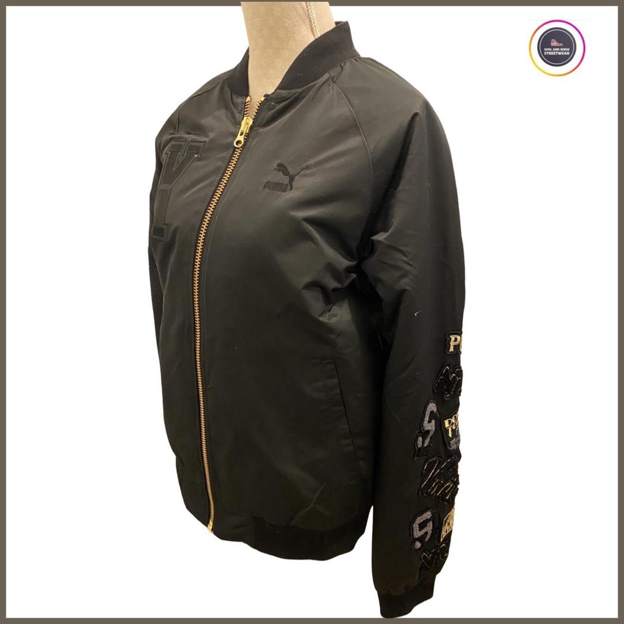 Puma Women's Black and Gold Jacket | Depop