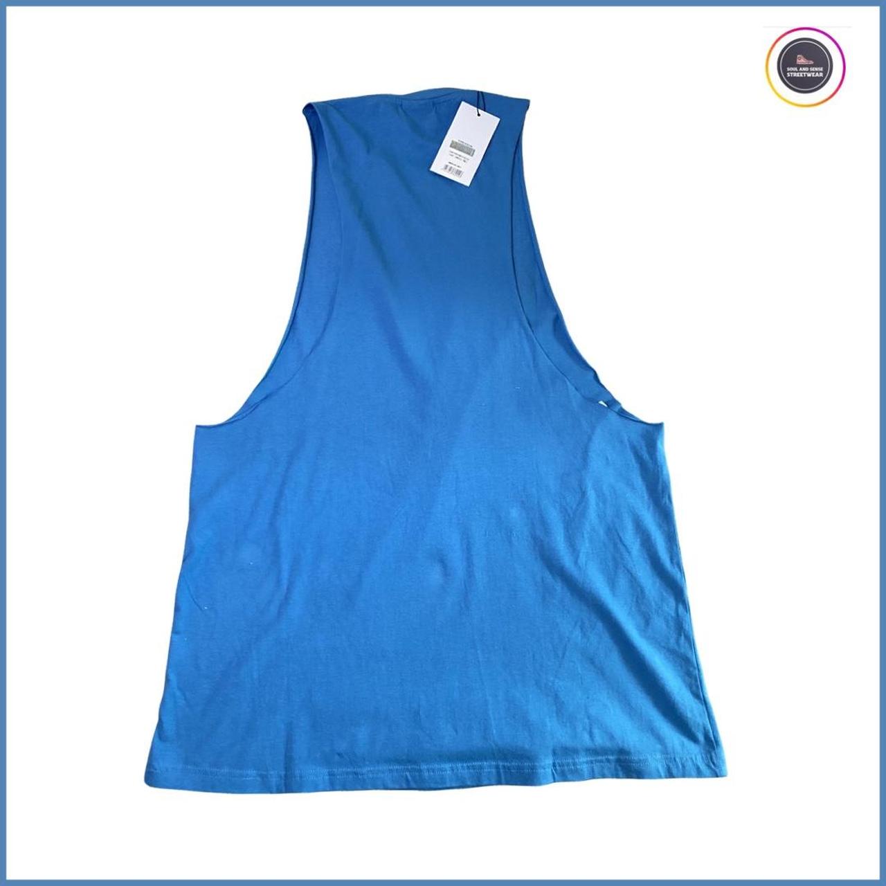 Gymshark Men's White and Blue Vest | Depop
