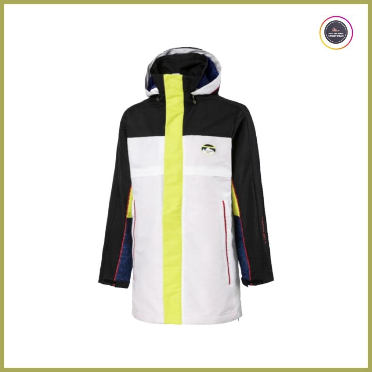 Puma Men's White and Yellow Coat | Depop
