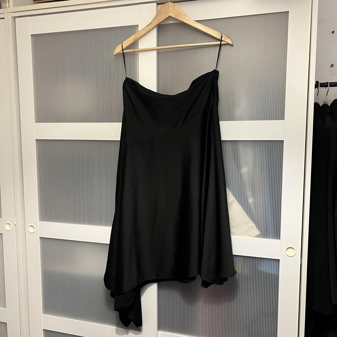 Stunning vintage John Rocha asymmetric black satin... - Depop