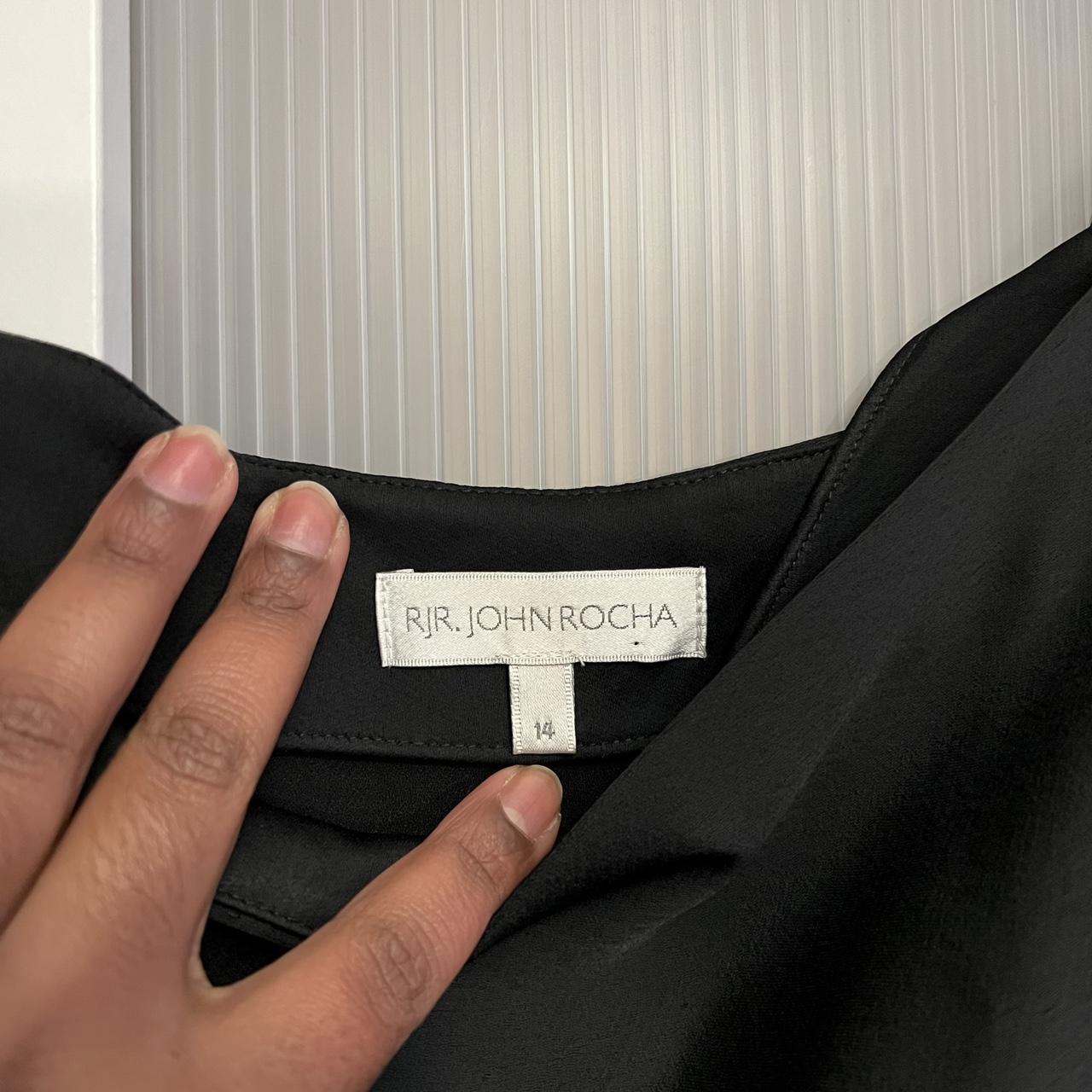 Stunning vintage John Rocha asymmetric black satin... - Depop