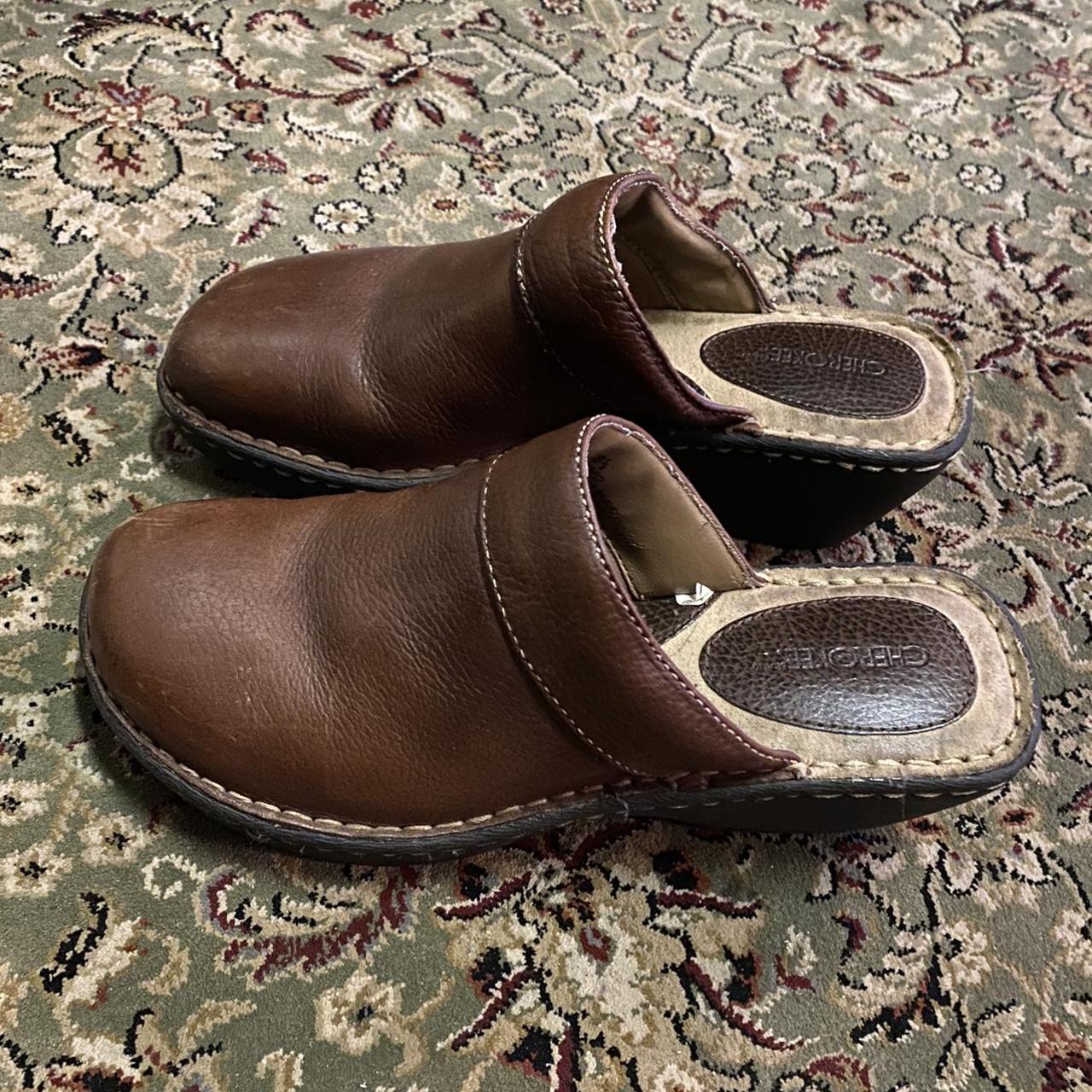 vintage y2k cherokee brown chunky clogs/ mules.... - Depop