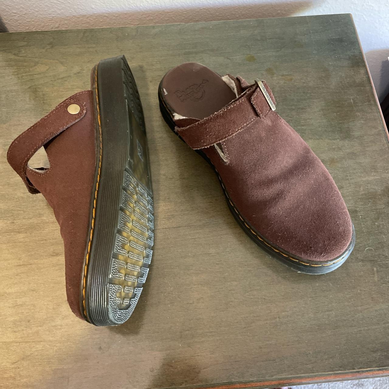 Doc marten clogs. Barely worn, light water stains is... - Depop