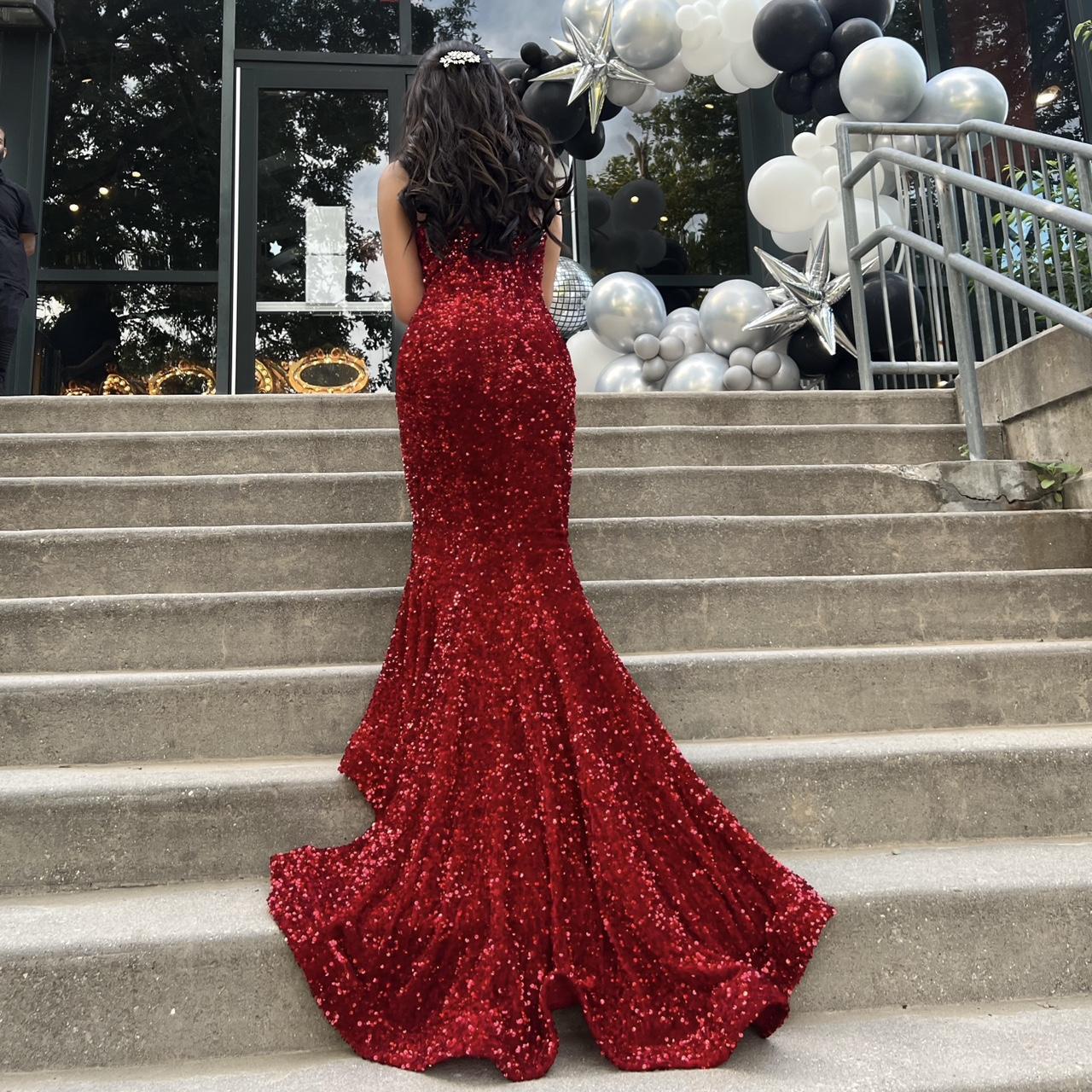 Red Jovani prom dress!!! Size 0/2, makes your waist... | Depop
