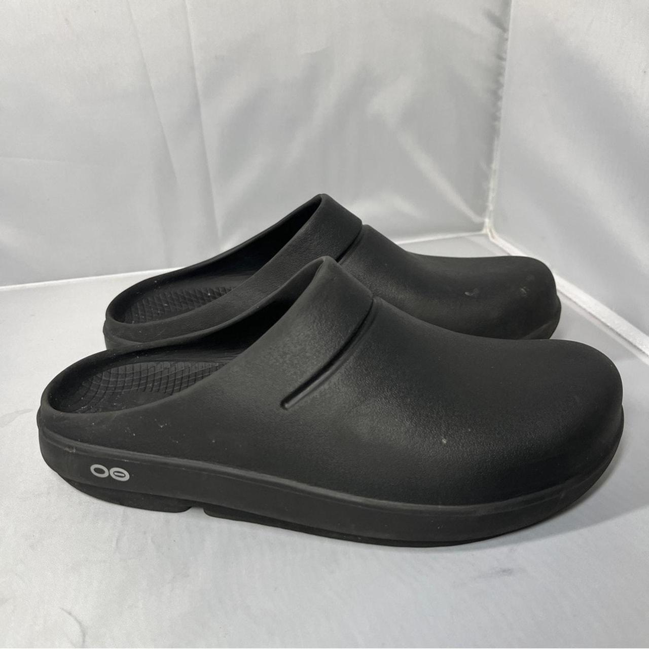 OOFOS OOcloog Black Comfort Clogs Mules Slip On... - Depop