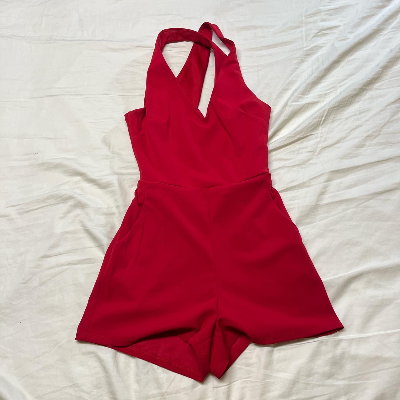 New without tags red romper with criss cross straps... - Depop