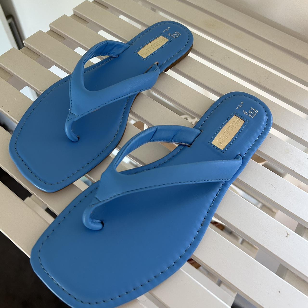 Blue sandals never worn - Depop