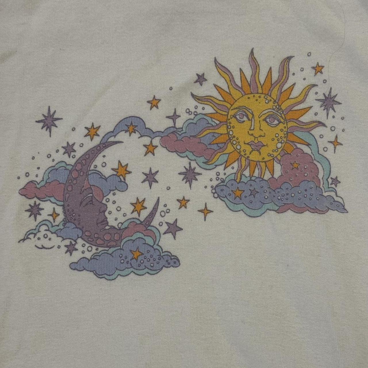 cute sun and moon pacsun baby tee with Lettuce hems... - Depop