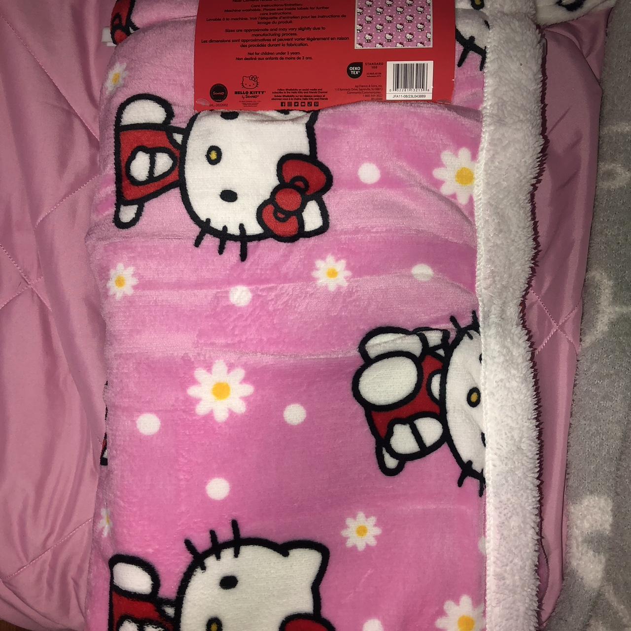 Hello kitty pink daisy blanket Brand new! Ships... - Depop