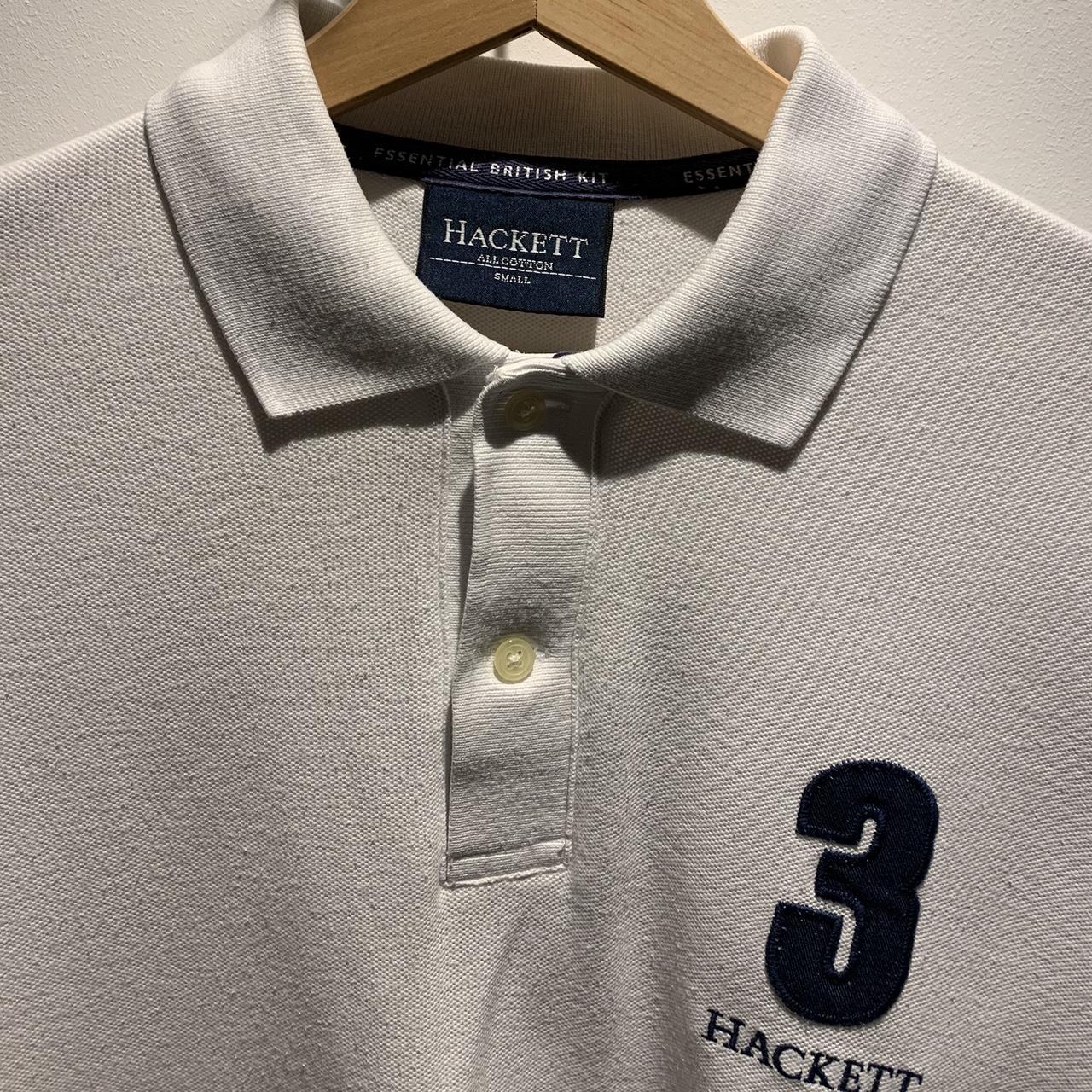 White Hackett 3 Polo Shirt Men’s Good/Excellent... - Depop