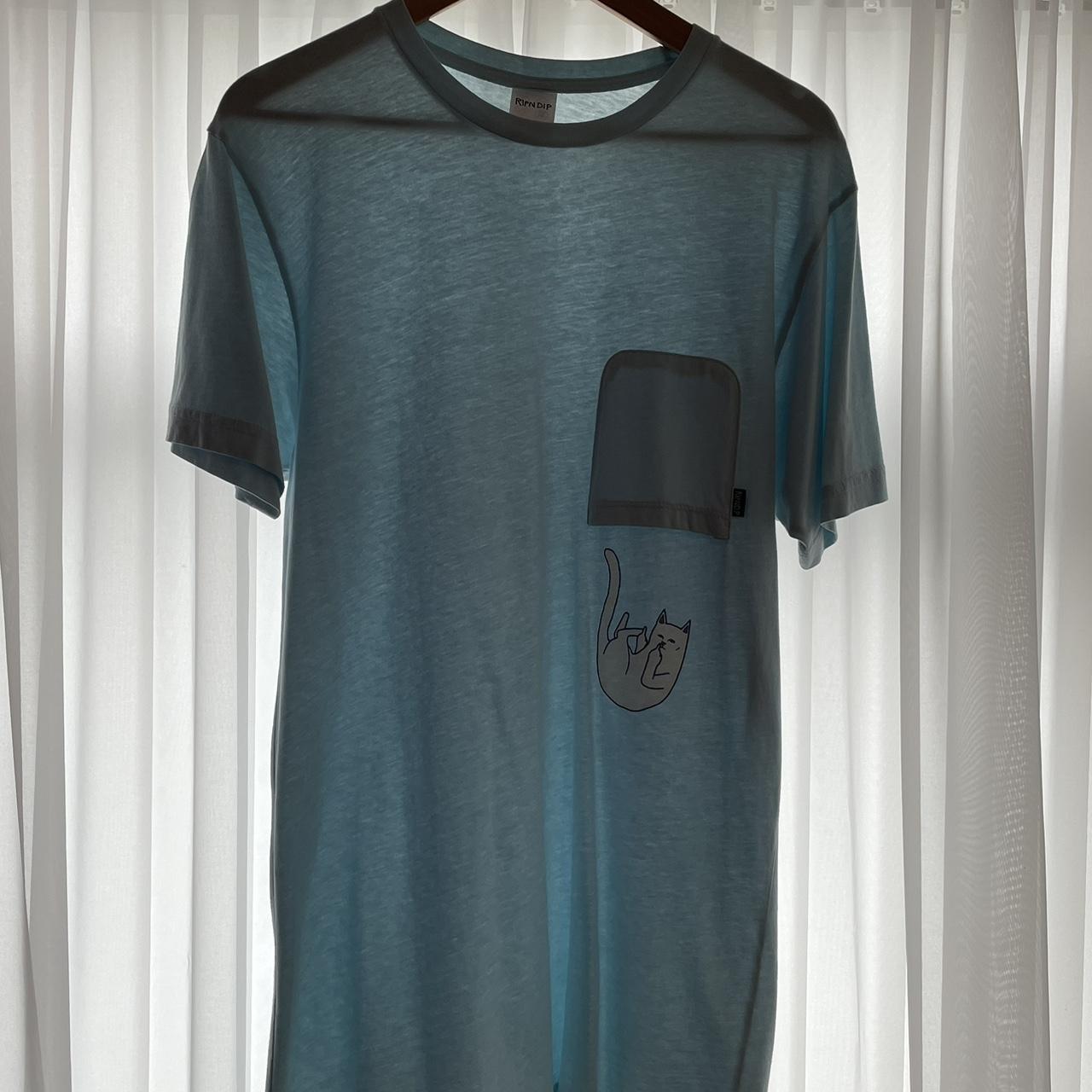 Light Blue Rip n Dip upside down pocket tee Size... - Depop