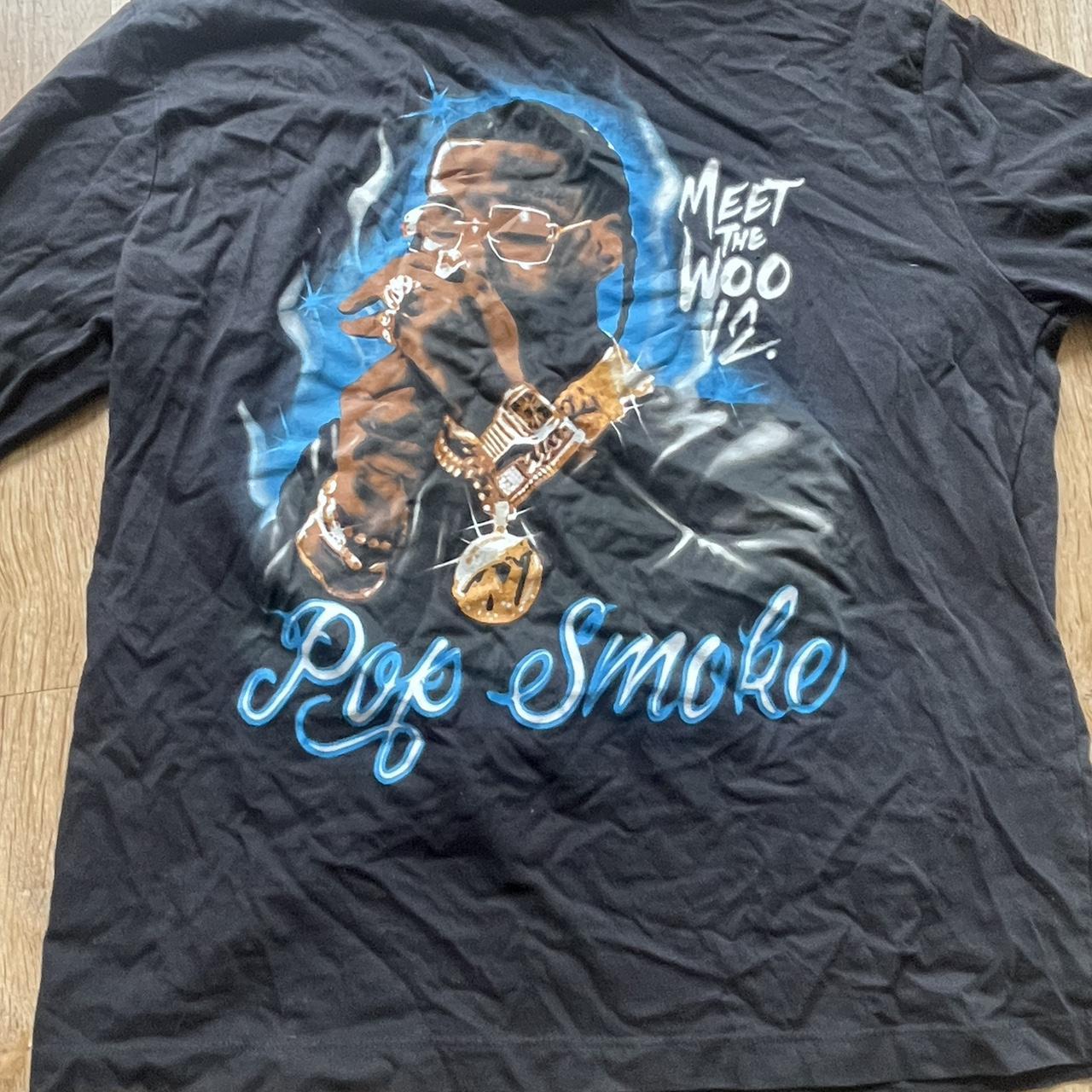 Pop Smoke Merch T-Shirt Long sleeved Size... - Depop