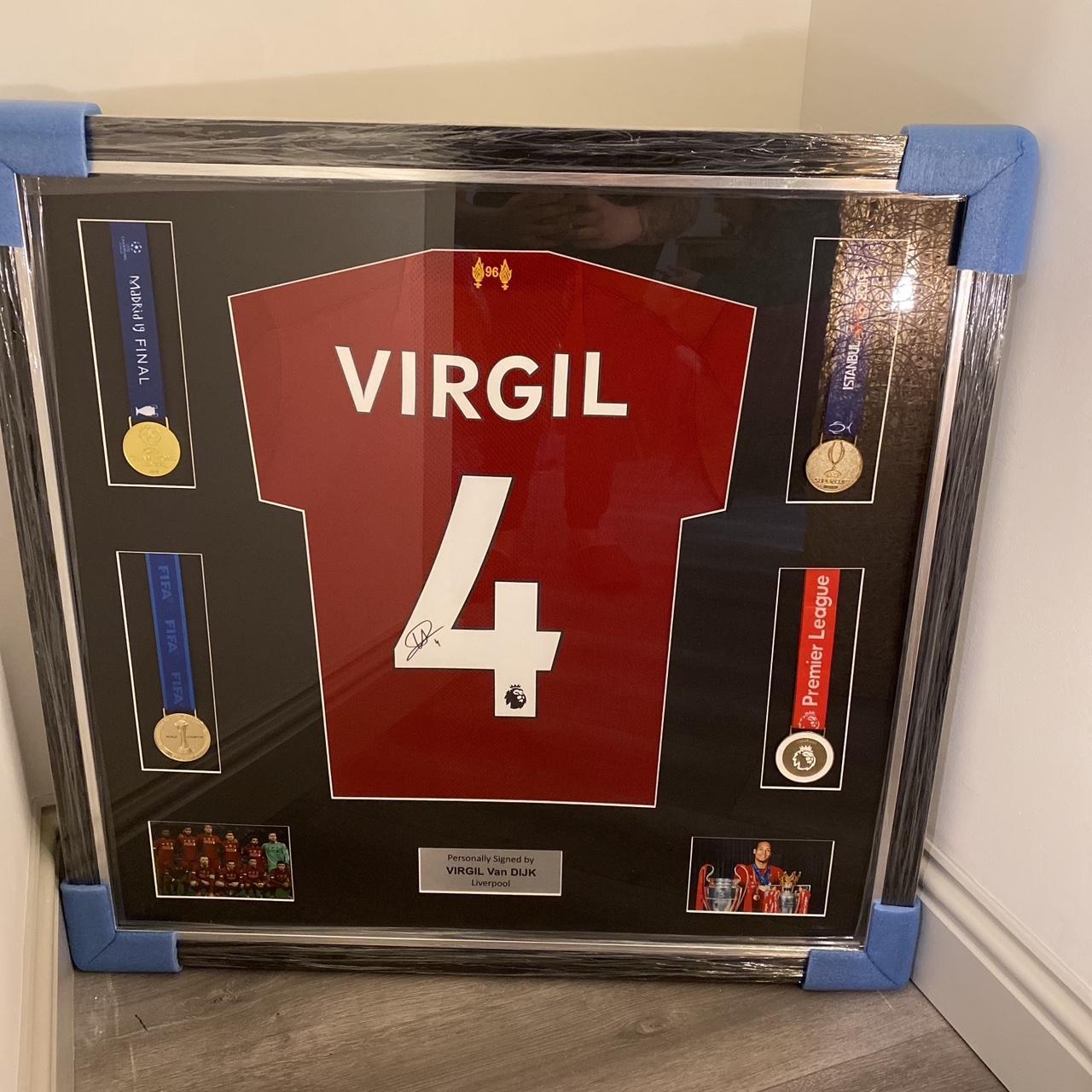 VERY RARE VIRGIL VAN DIJK FRAMED SIGNED LIVERPOOL... - Depop