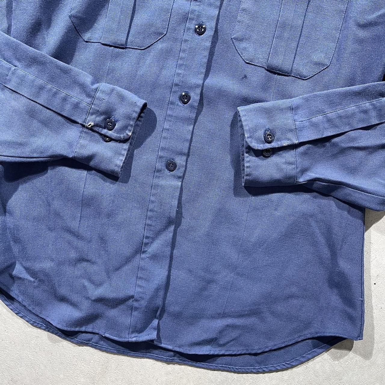 Vintage 1970s Blue Oregon Police Uniform Button Up... - Depop