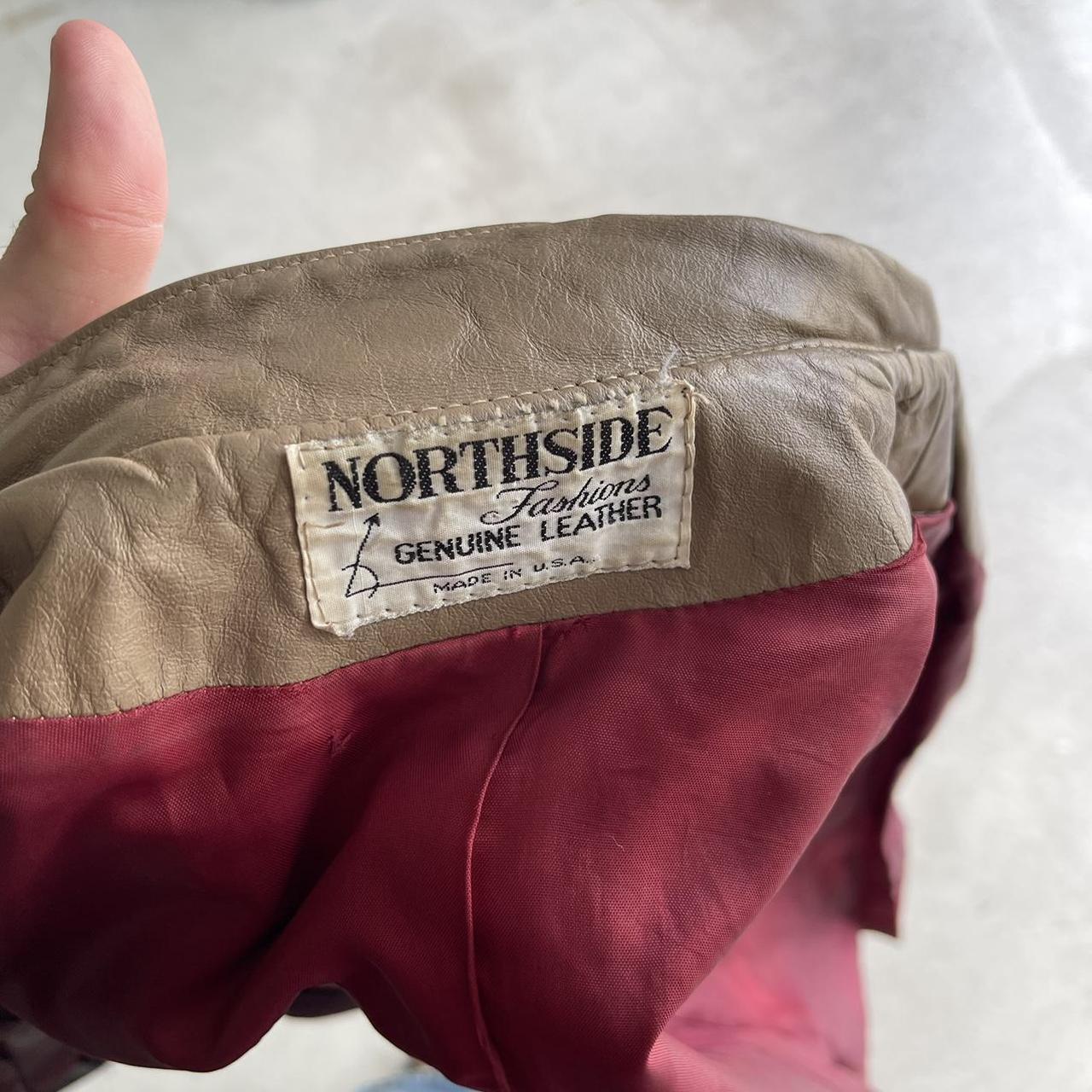 Vintage 1980s Two Tone Burgundy Cafe Racer Leather... - Depop