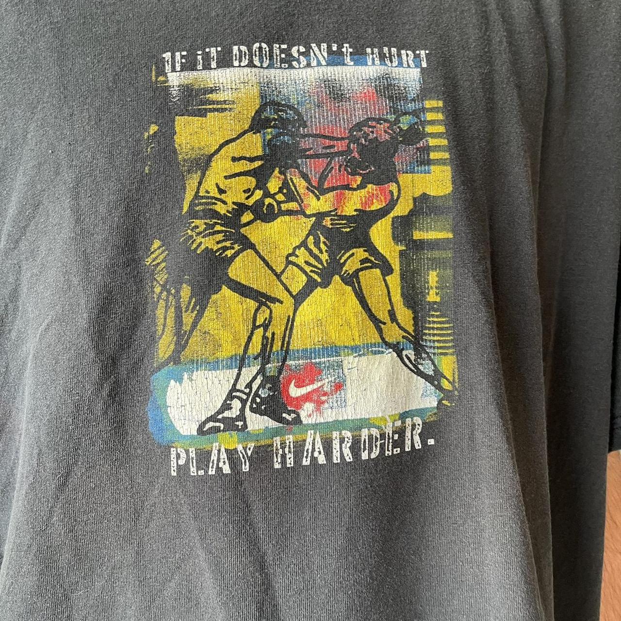 Vintage 1990s Sun Faded Black Nike Boxing Tee 'If it... - Depop
