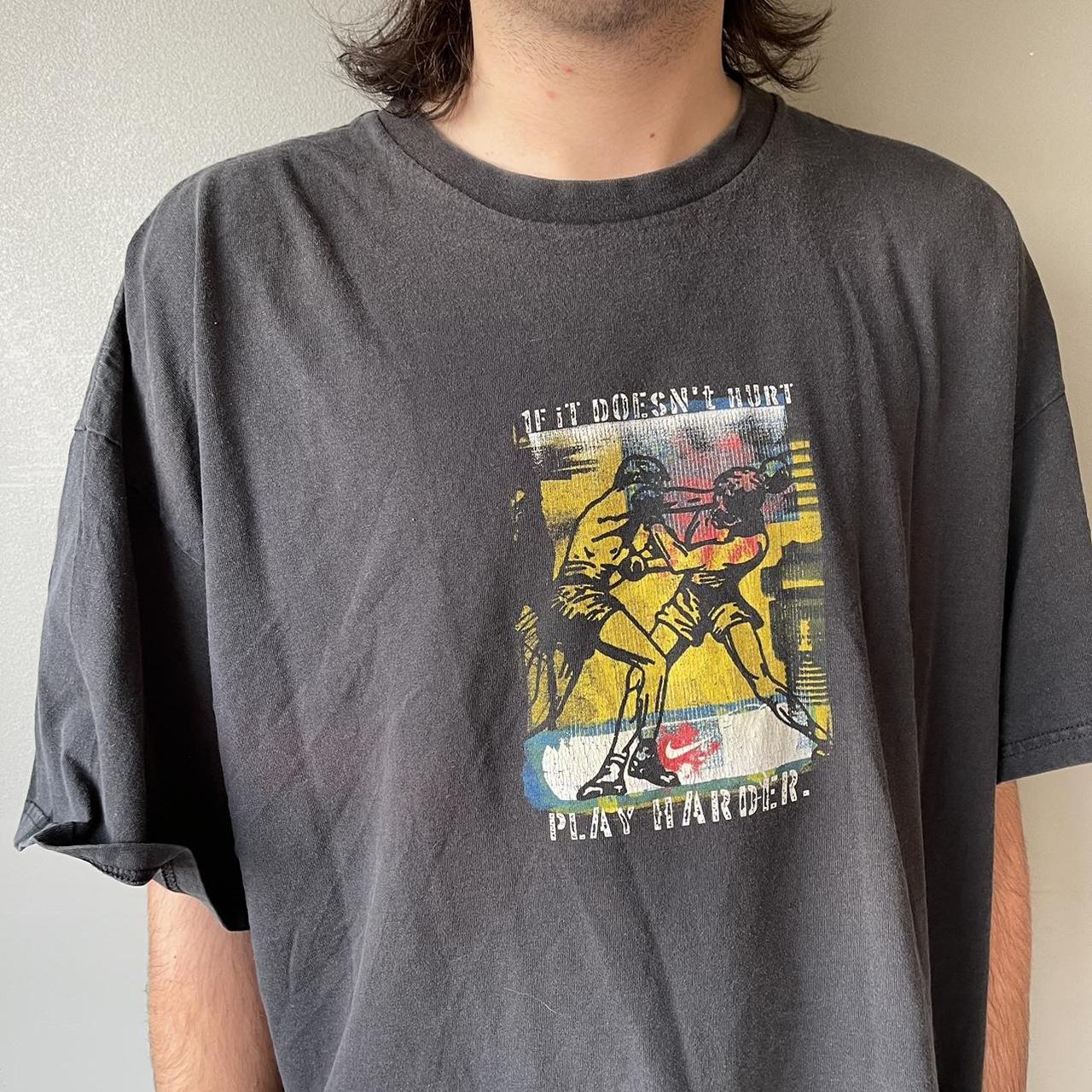 Vintage 1990s Sun Faded Black Nike Boxing Tee 'If it... - Depop