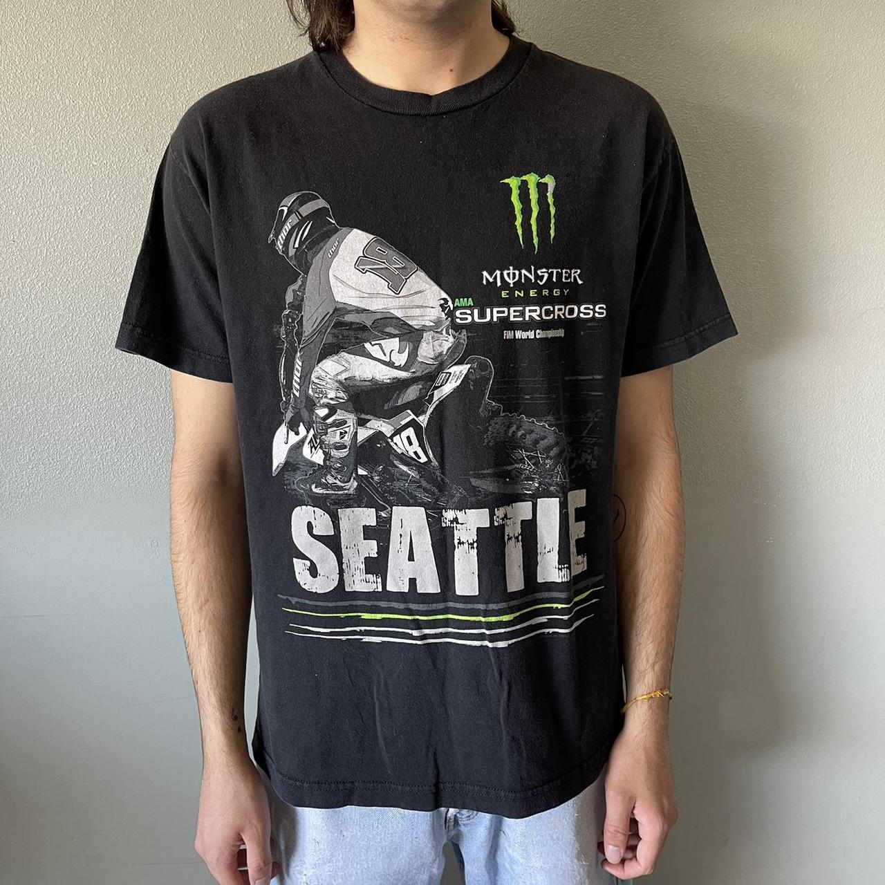 Vintage y2k Sun Faded Black Monster Energy... - Depop