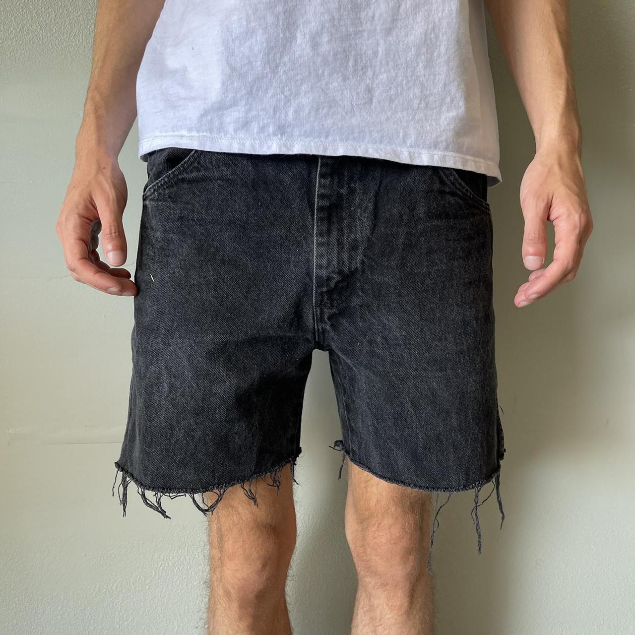 Sun Faded Black Cut Off Jorts perfect pair of denim... - Depop