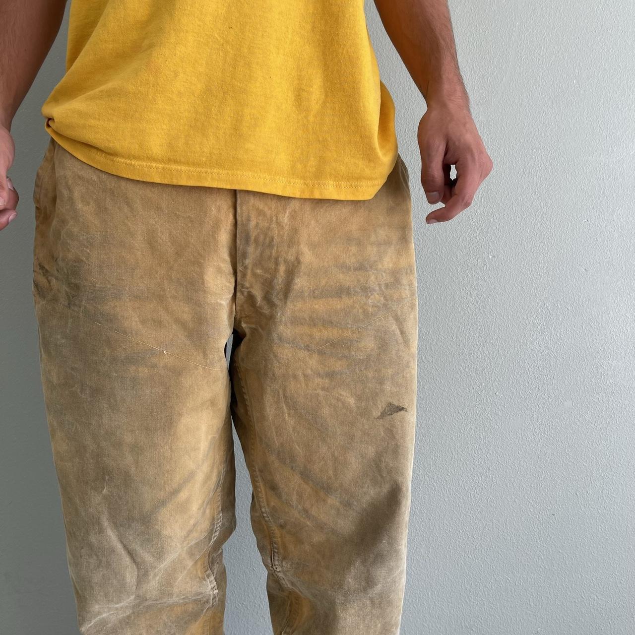 Vintage 1950s Tan Distressed Thick Canvas Hunting... - Depop