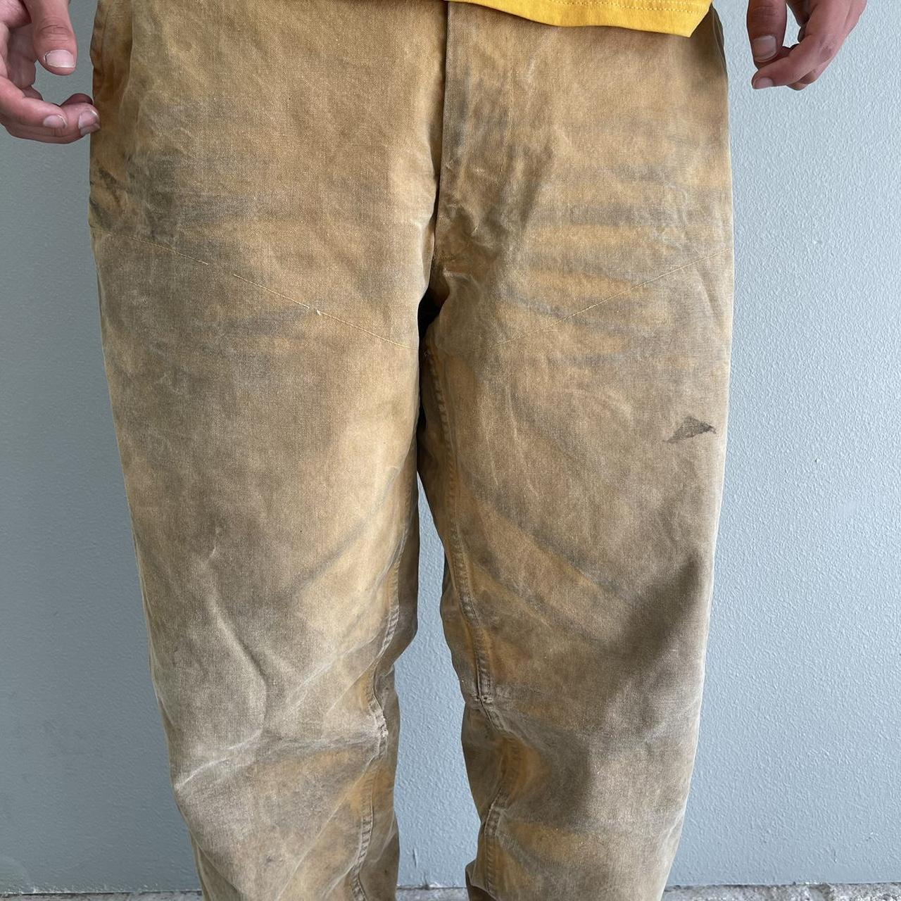 Vintage 1950s Tan Distressed Thick Canvas Hunting... - Depop