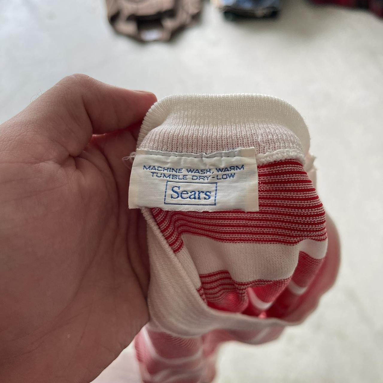 Vintage 1970s Sears Candy Cane Striped Polyester... - Depop