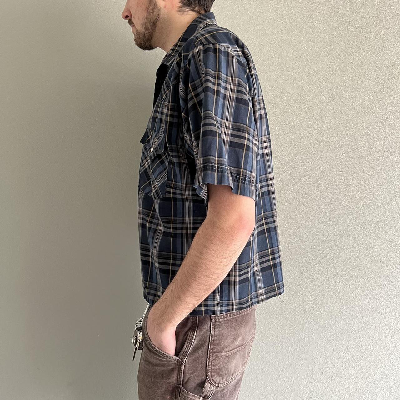 Vintage Cropped and Chopped Plaid Button Down a... - Depop