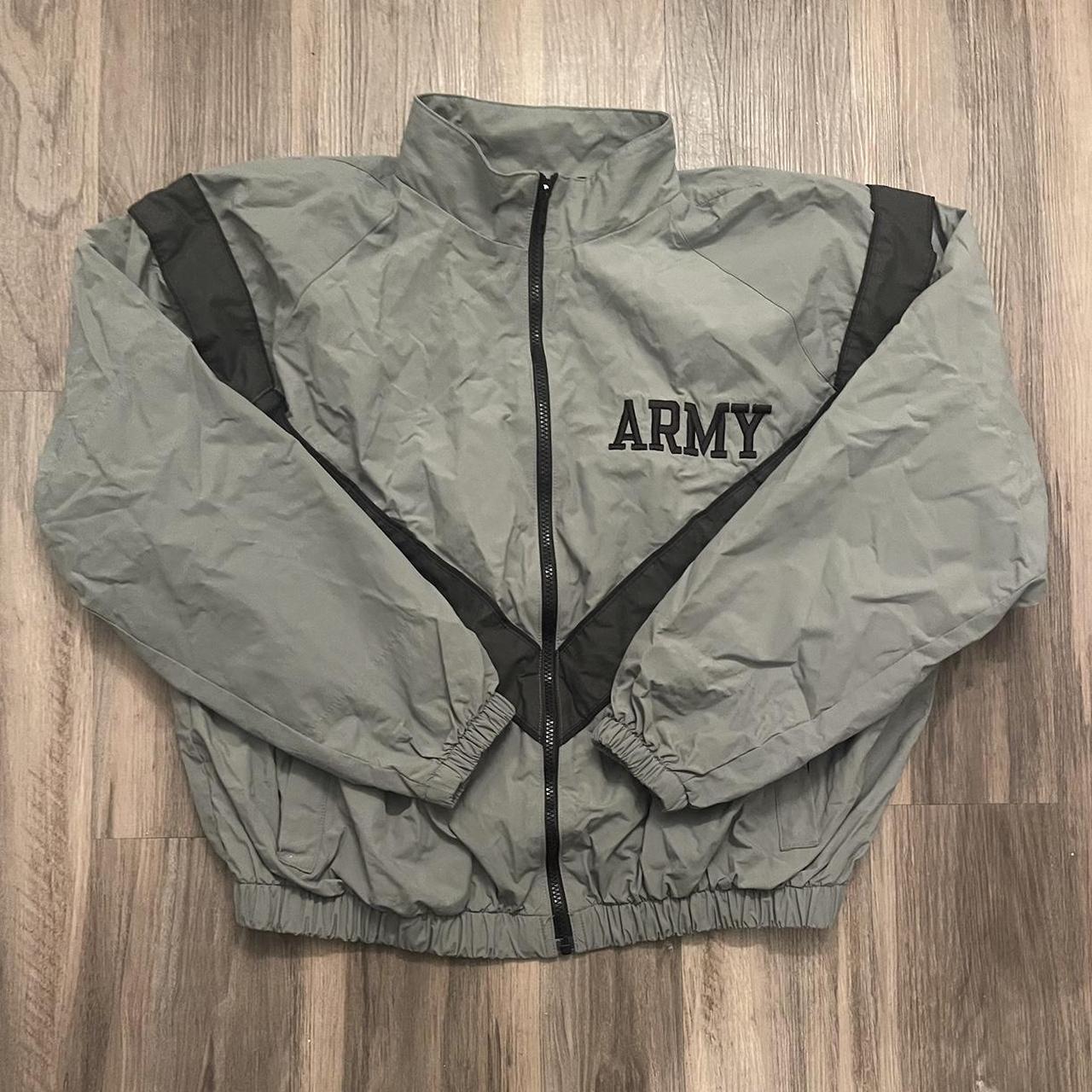 Army Zip Up Jacket/size large/great condition/cool... - Depop