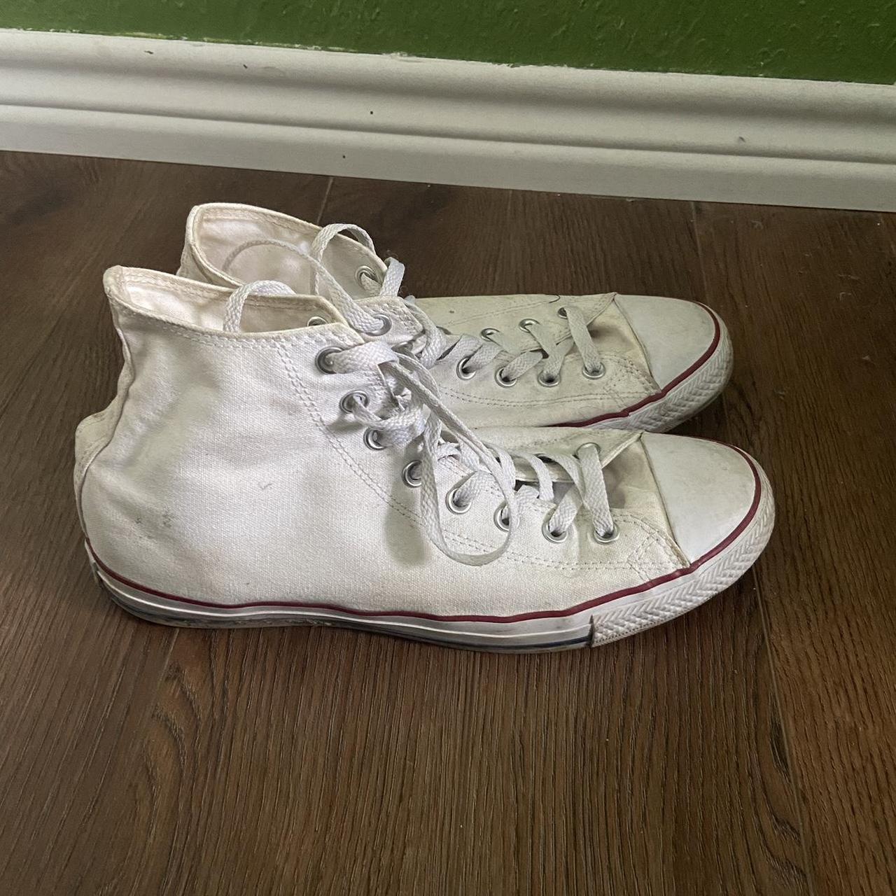 USED white high top converse #converse #hightops... | Depop