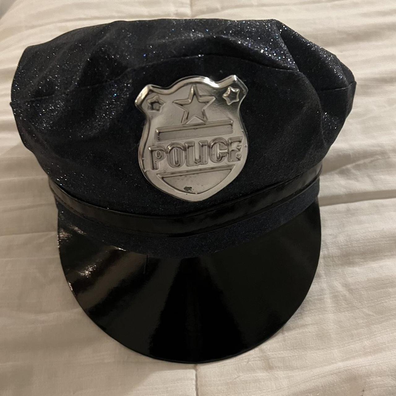 Sparkly blue police hat Halloween costume - Depop