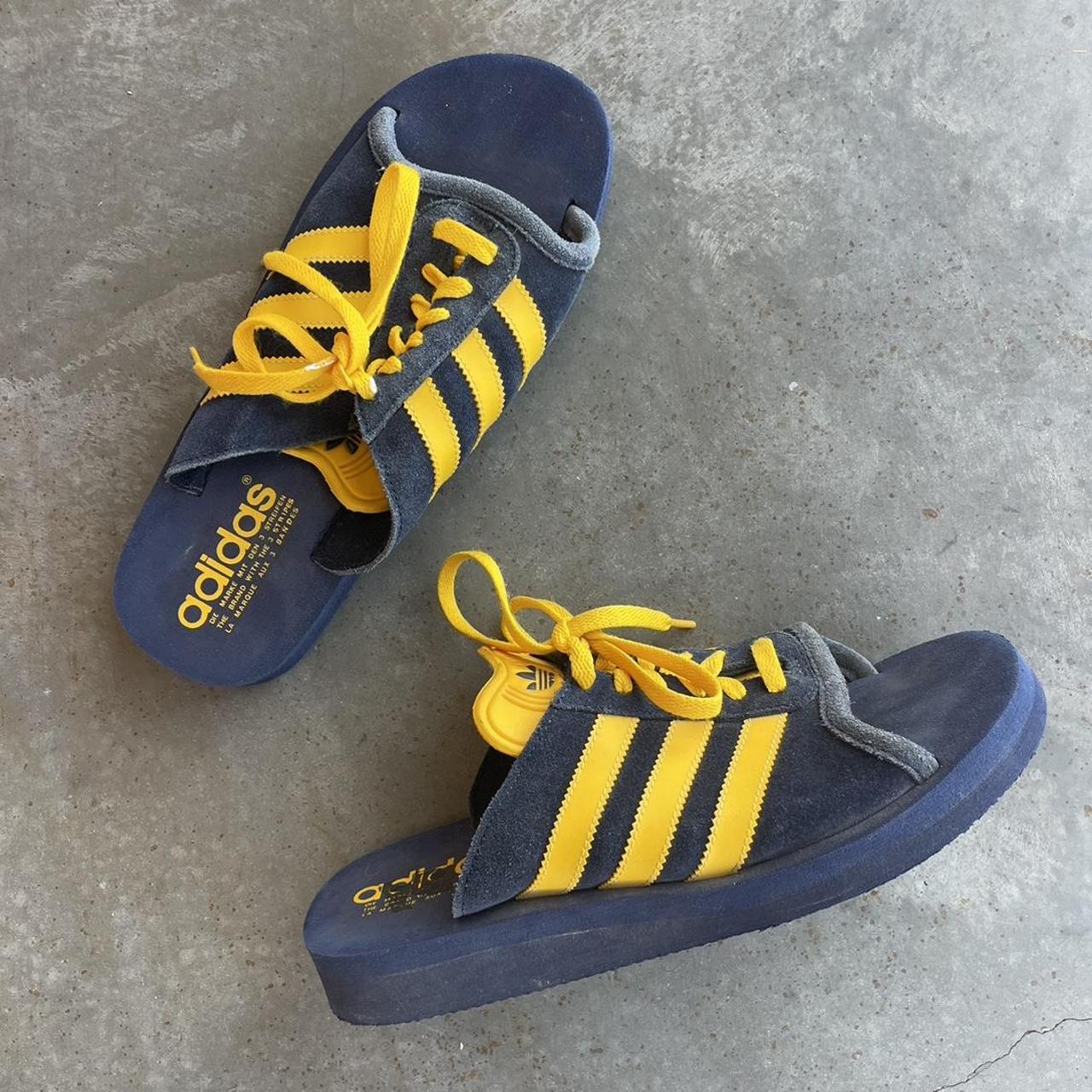 Adidas Men's Navy Slides | Depop