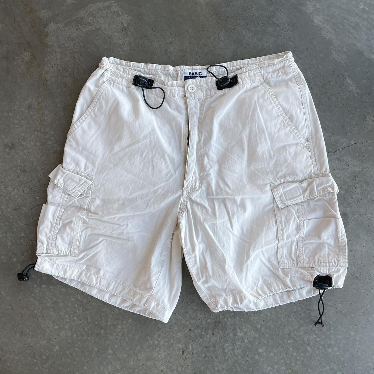 Vintage late 90s early 2000s Y2K cinch shorts -... - Depop