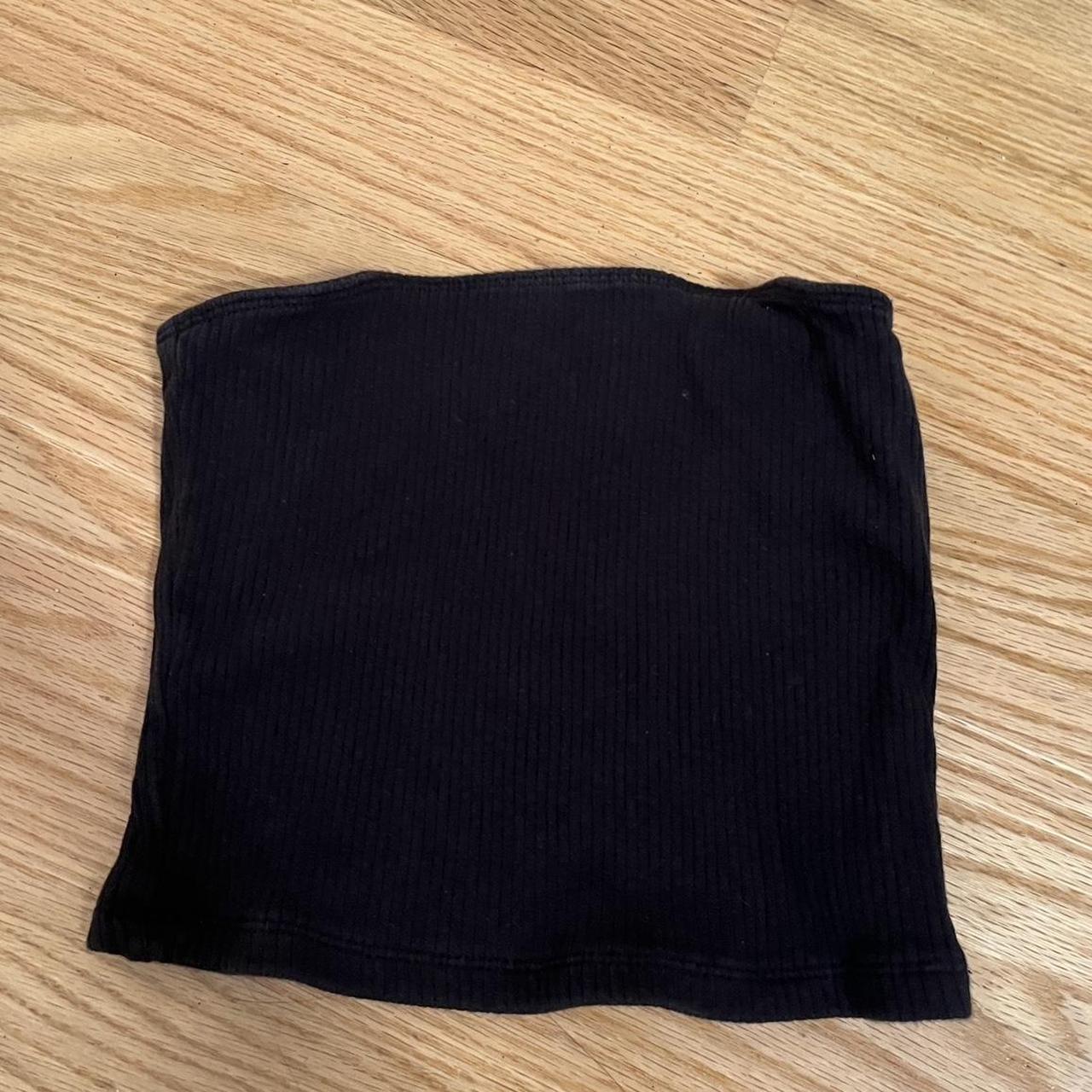 Super simple black ribbed tube top from Hollister... - Depop