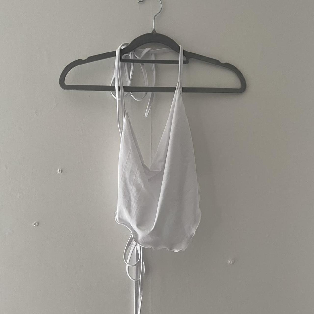 white backless tie top, super cute for summer. its... - Depop