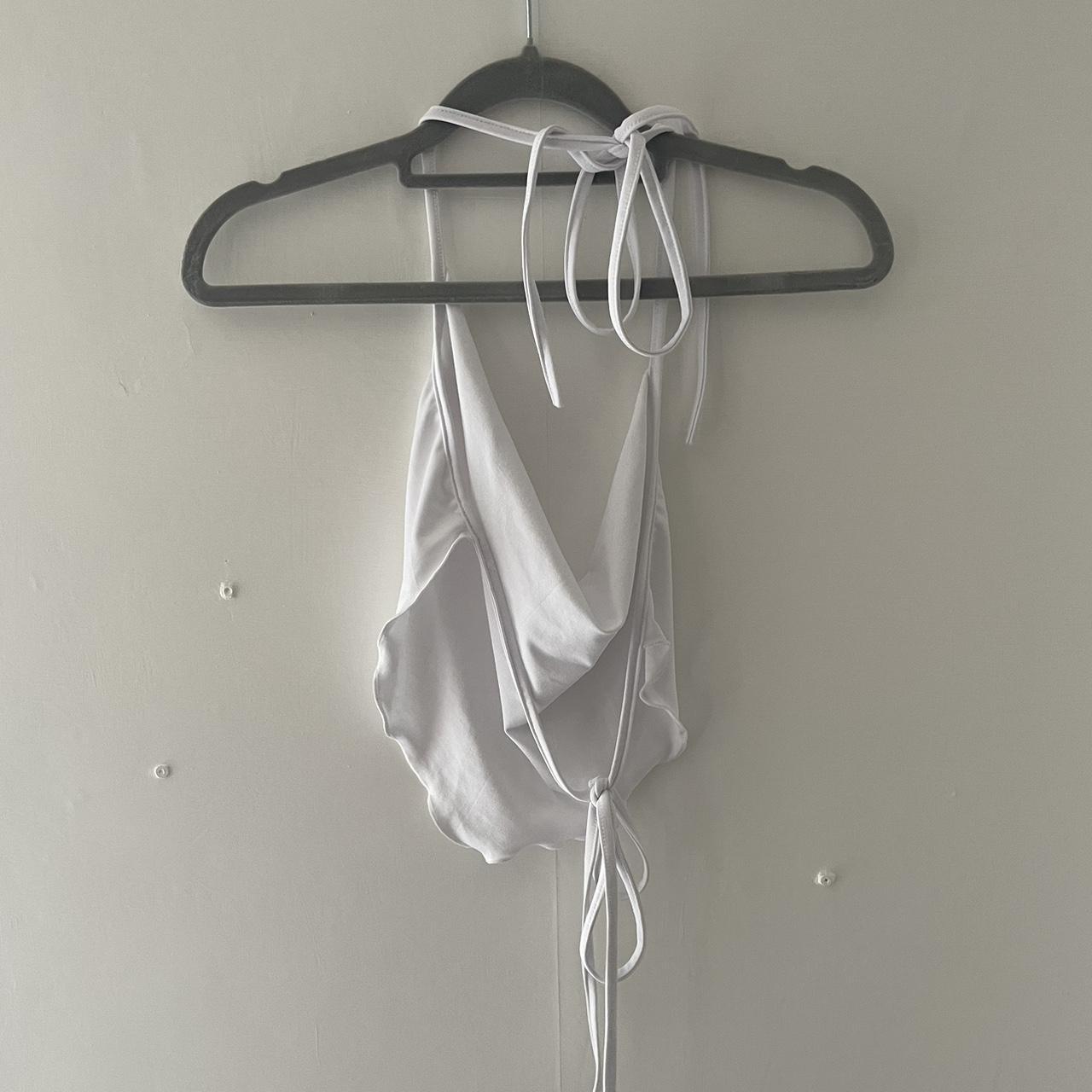 white backless tie top, super cute for summer. its... - Depop