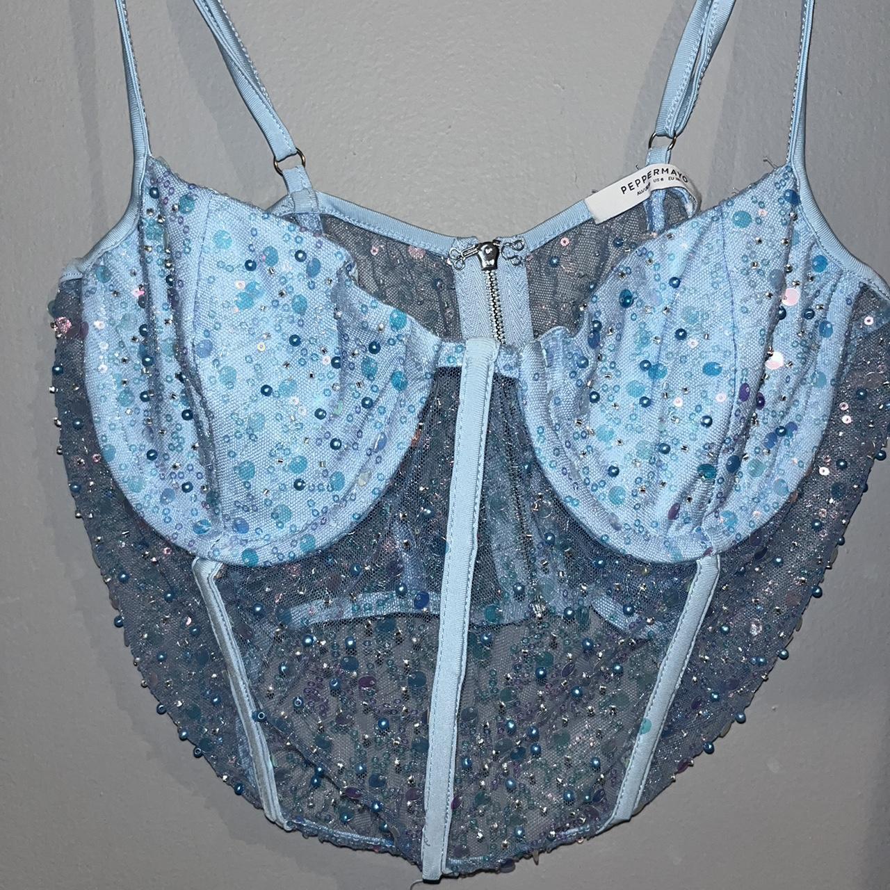 peppermayo sparkly corset top originally bought for... - Depop