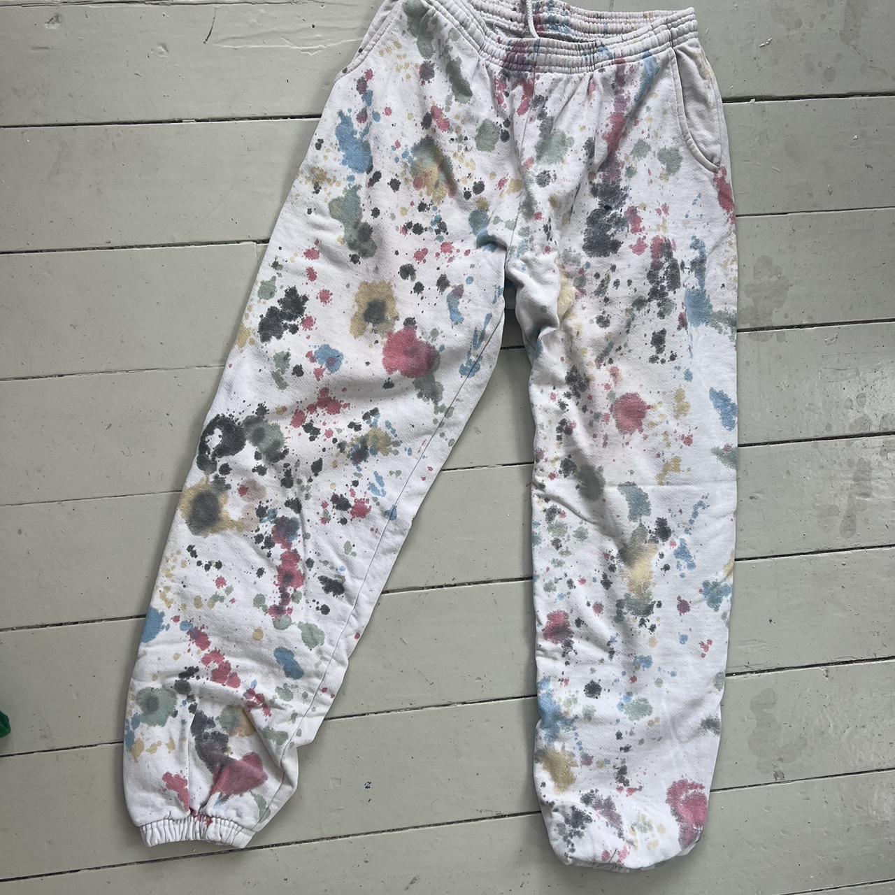 Brain dead paint splatter tracksuit bottoms - Depop