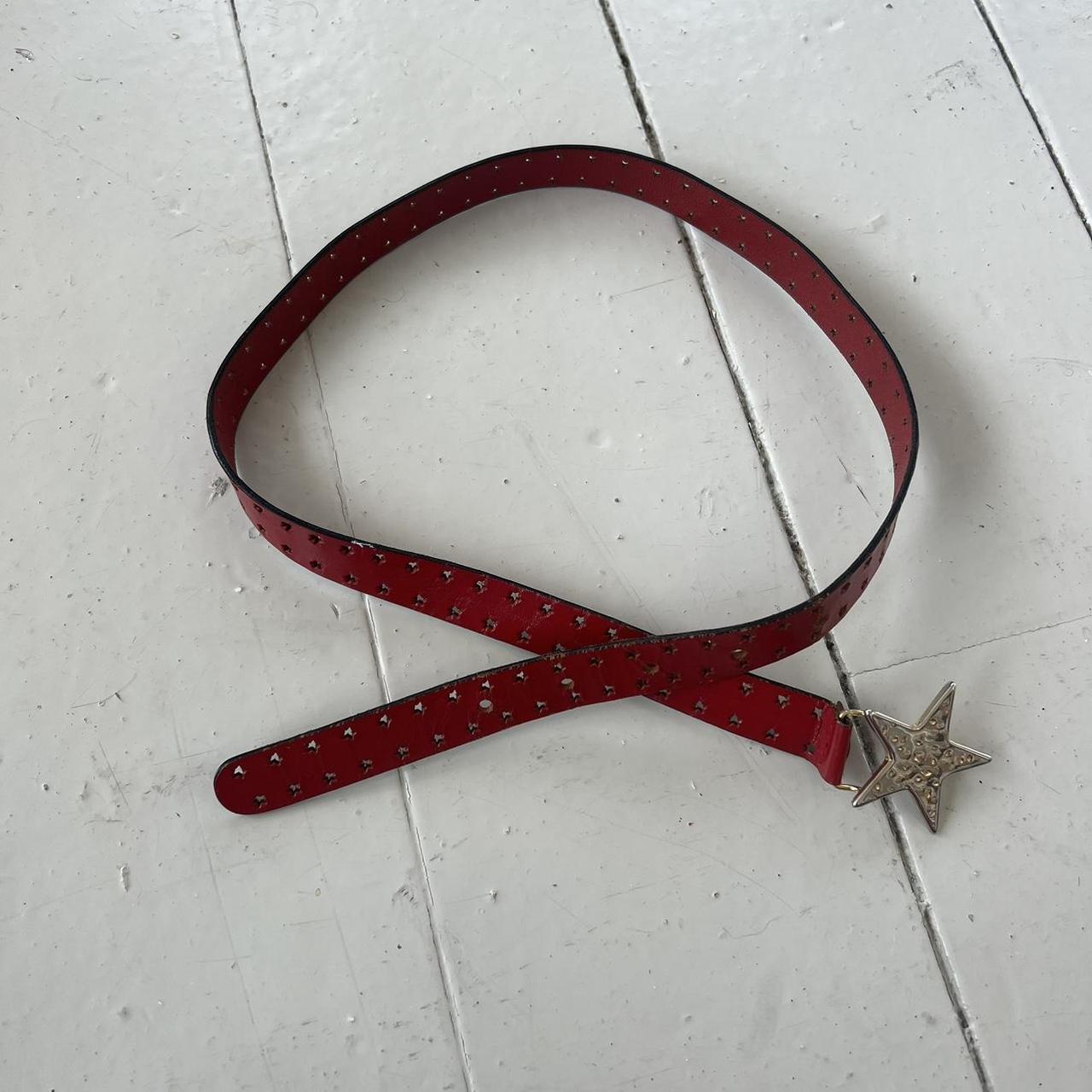 Vintage red star belt leather - Depop