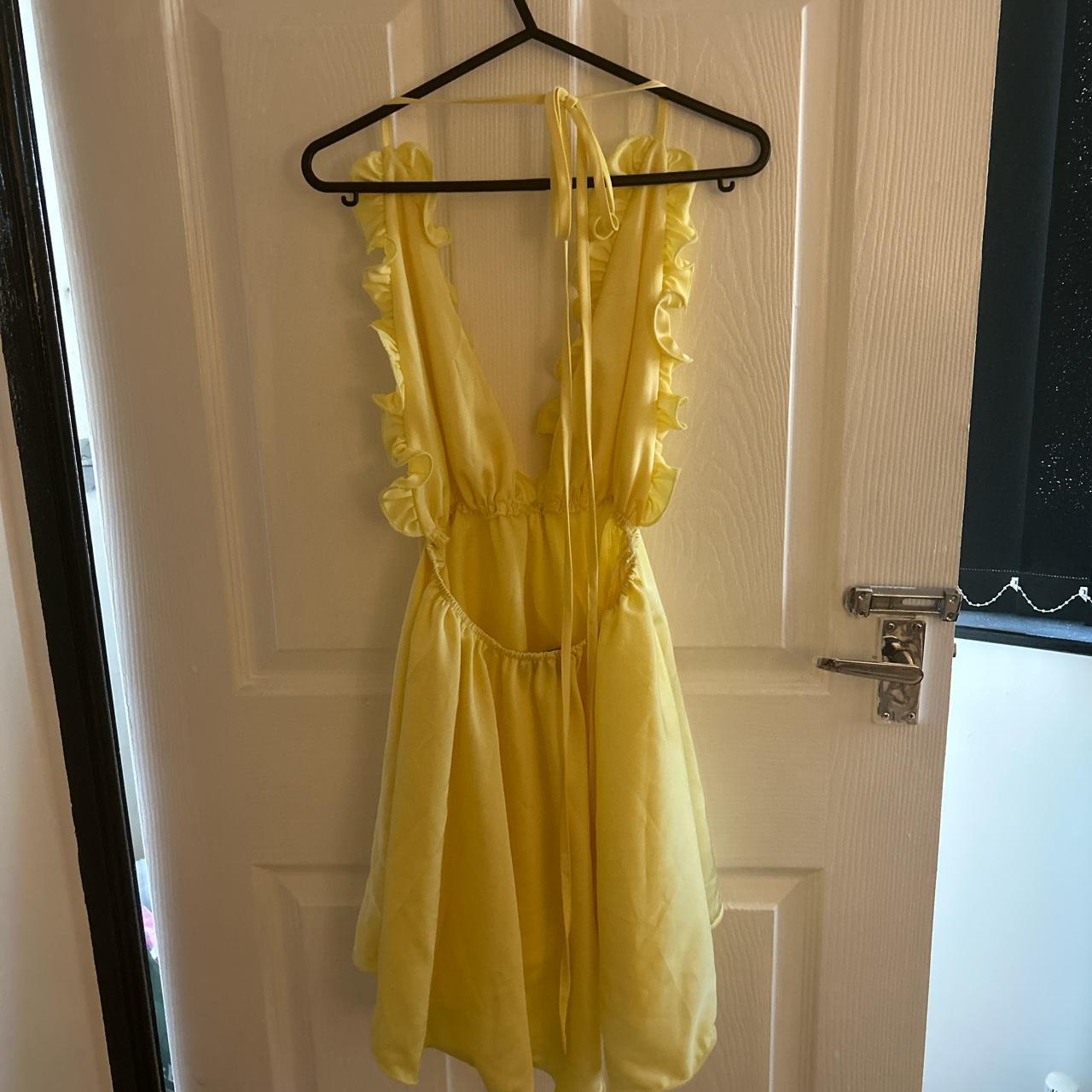 Yellow backless dress ! Only worn once ️ - Depop