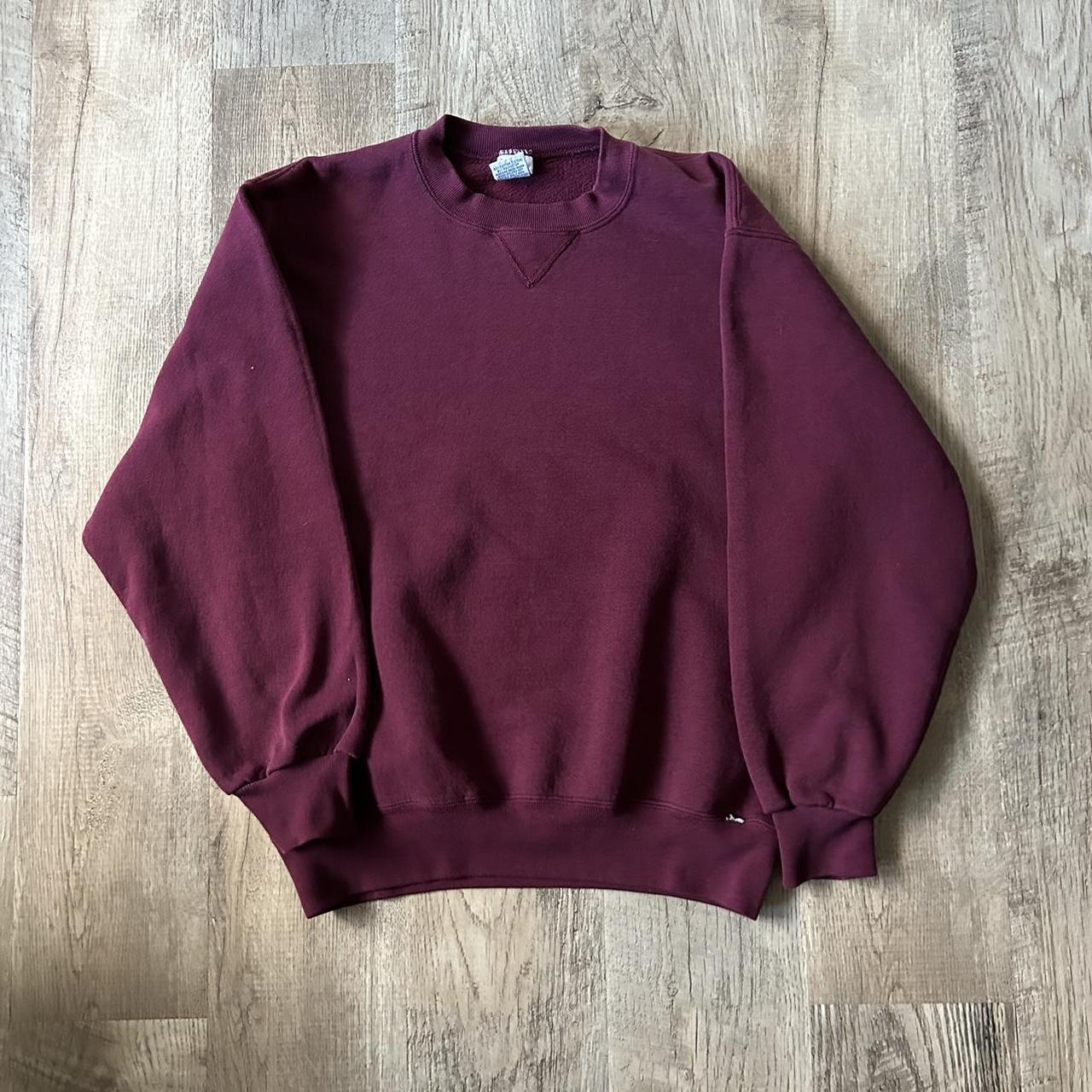 Vintage 90s burgundy Russell Blank... - Depop