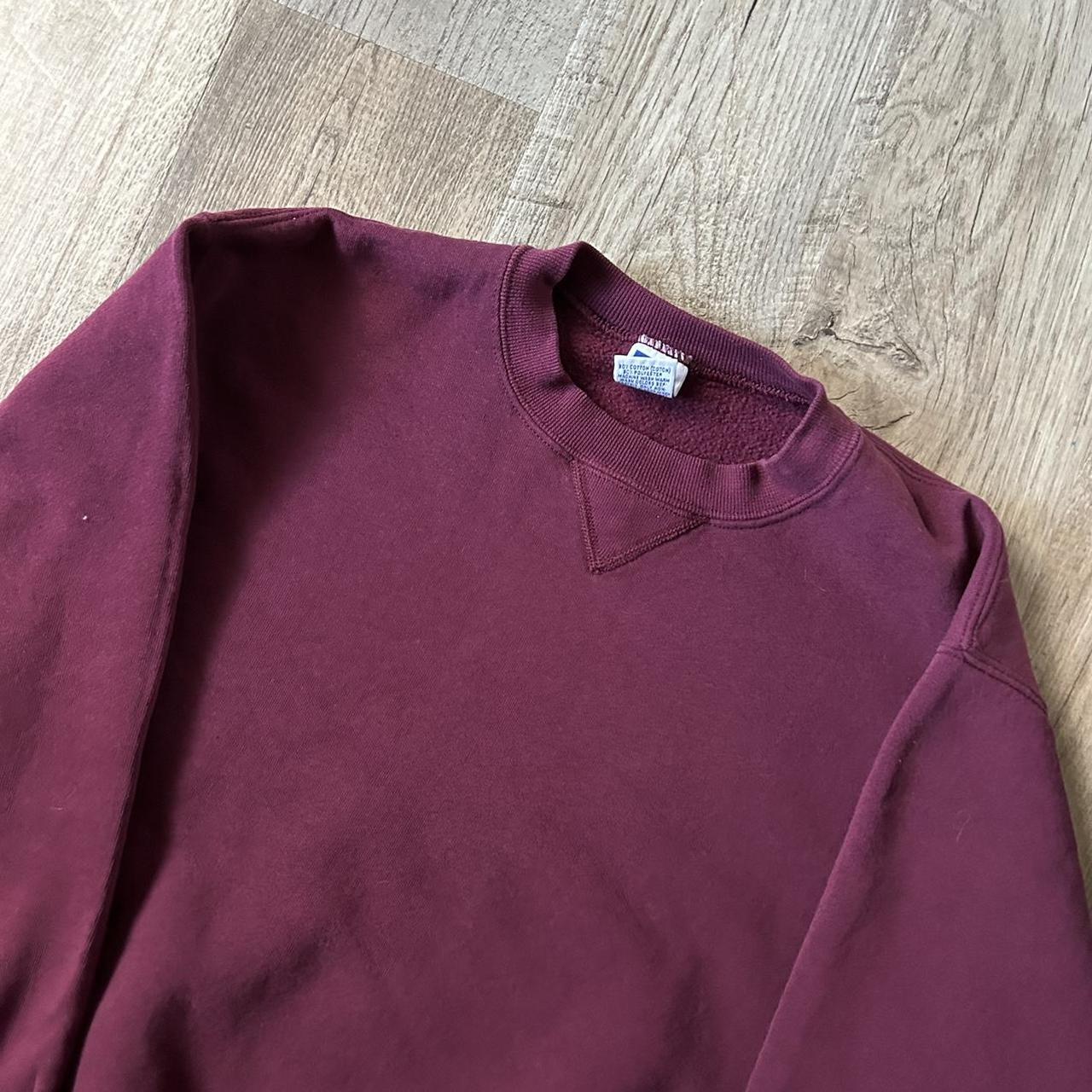 Vintage 90s burgundy Russell Blank... - Depop