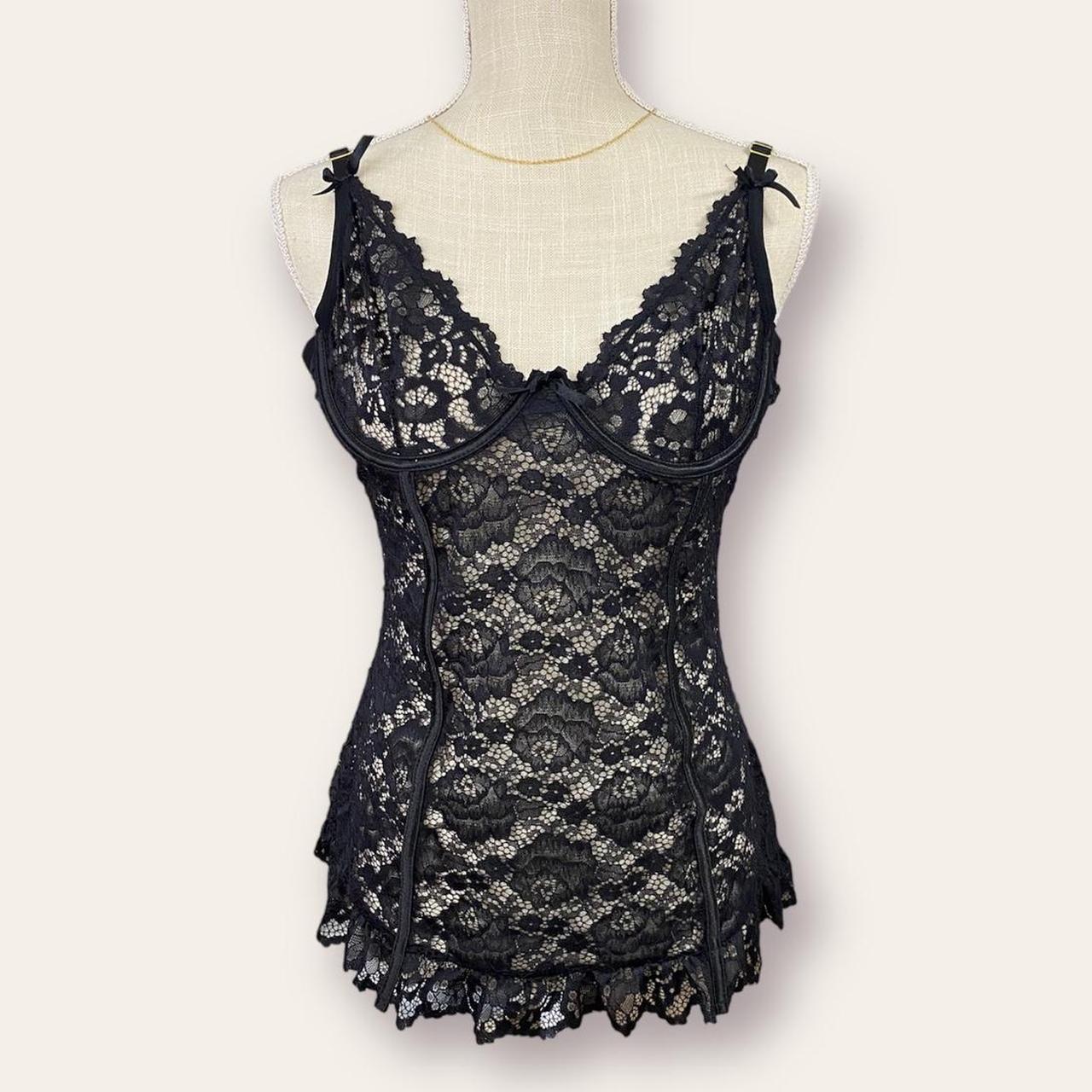 🥀🖤 Sheer Lace Corset 🖤🥀 • Brand - Body Rage Curve... - Depop
