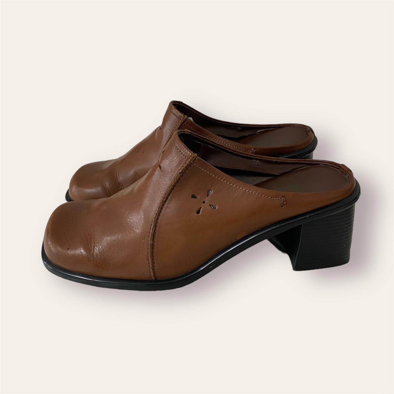 Vintage Leather Clogs • Brand - Predictions... - Depop