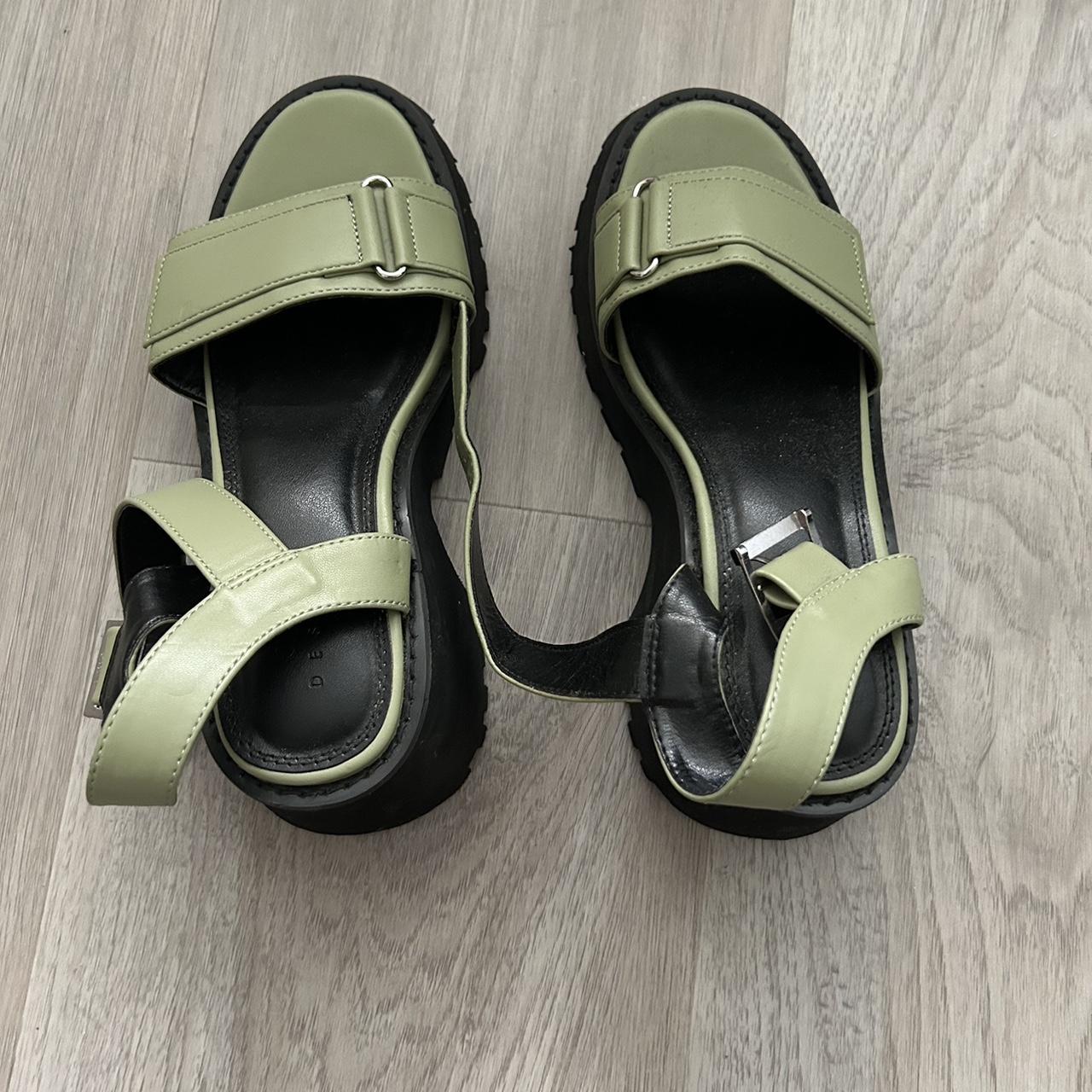 ASOS green platform heeled sandals. Only worn once.... - Depop