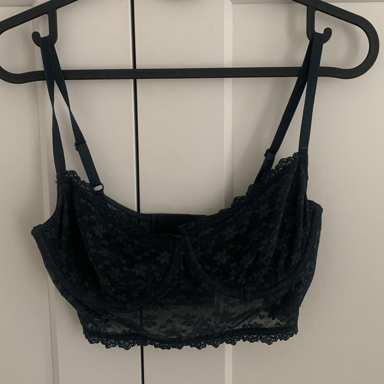 GLASSONS cropped lace corset navy blue. Size Small - Depop