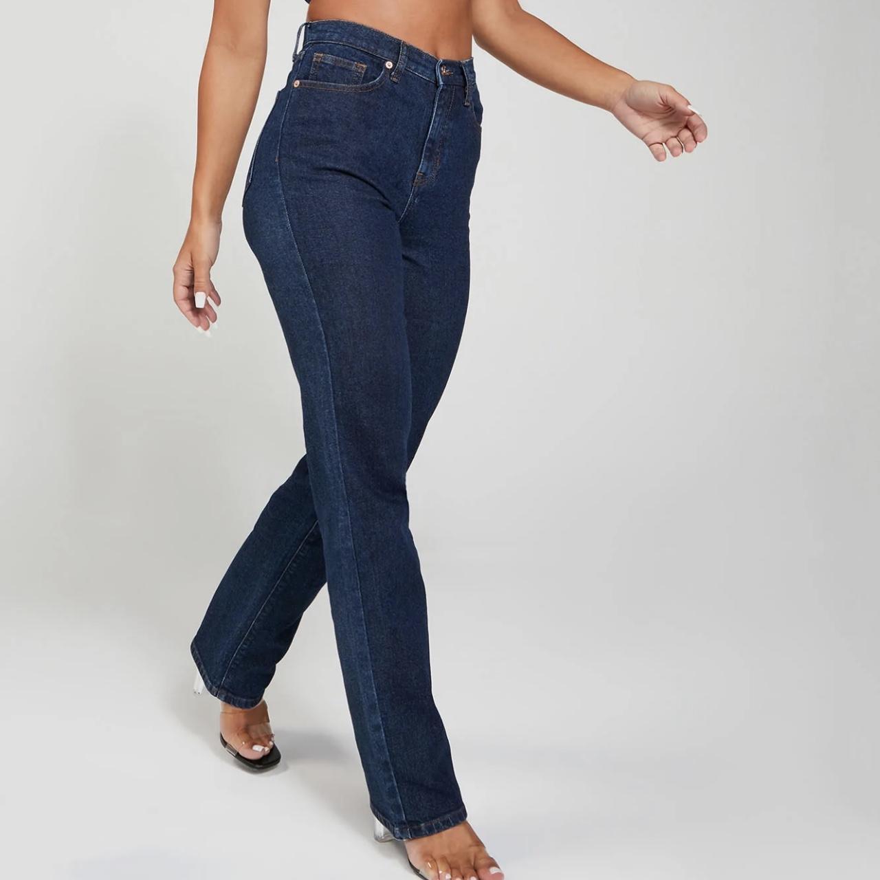 Fashion nova indigo blue denim straight leg jeans... - Depop