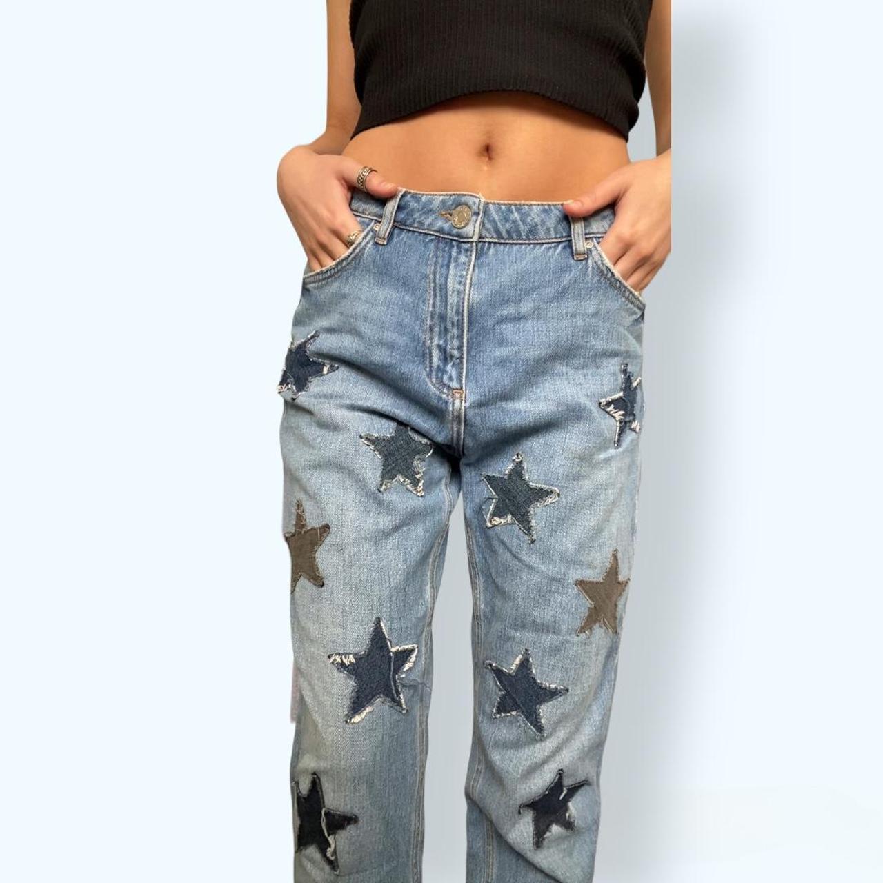 Designer light wash star jeans Size: 27 Brand: Zoe... - Depop
